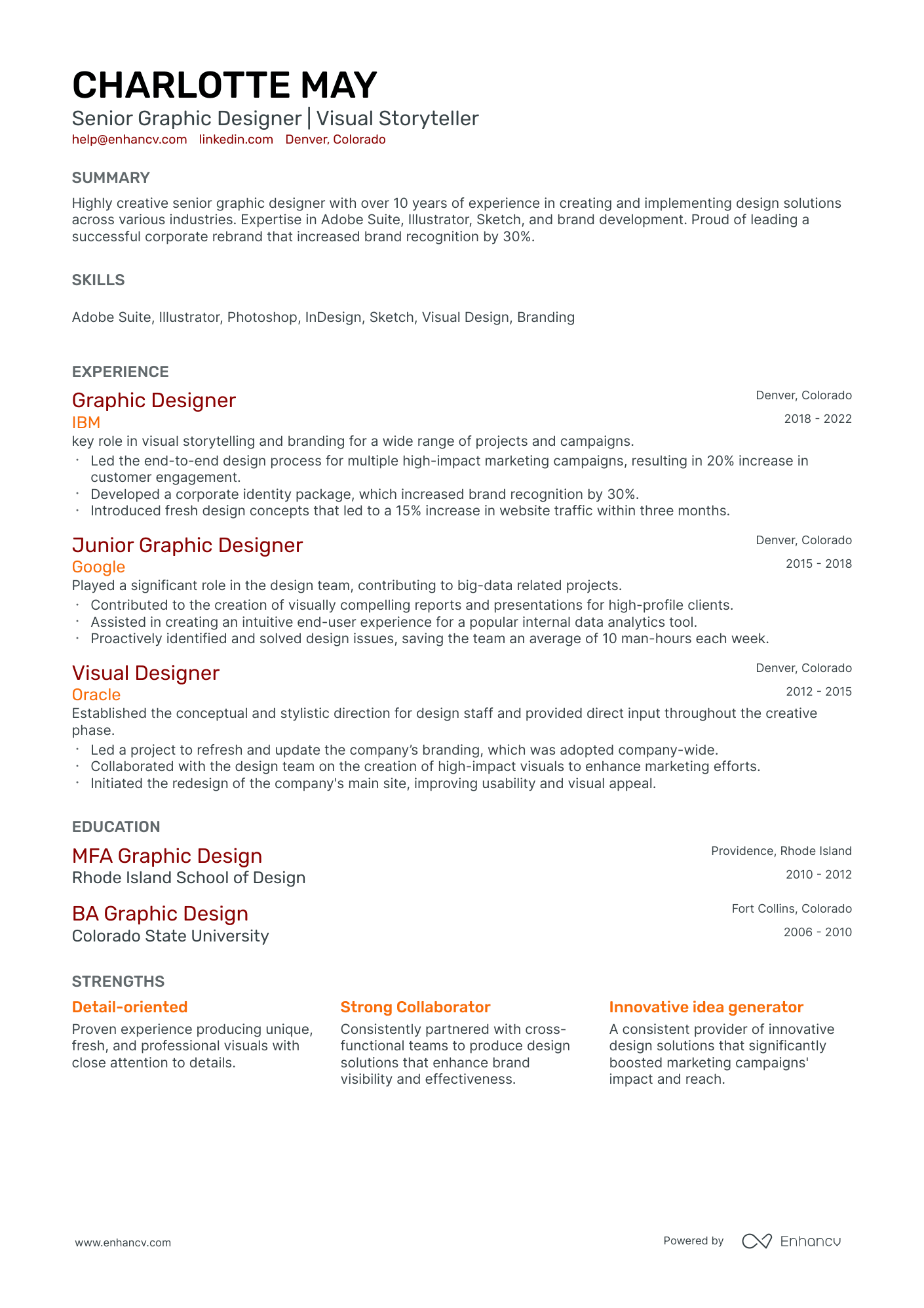 10 Senior Graphic Designer Resume Examples & Guide for 2026