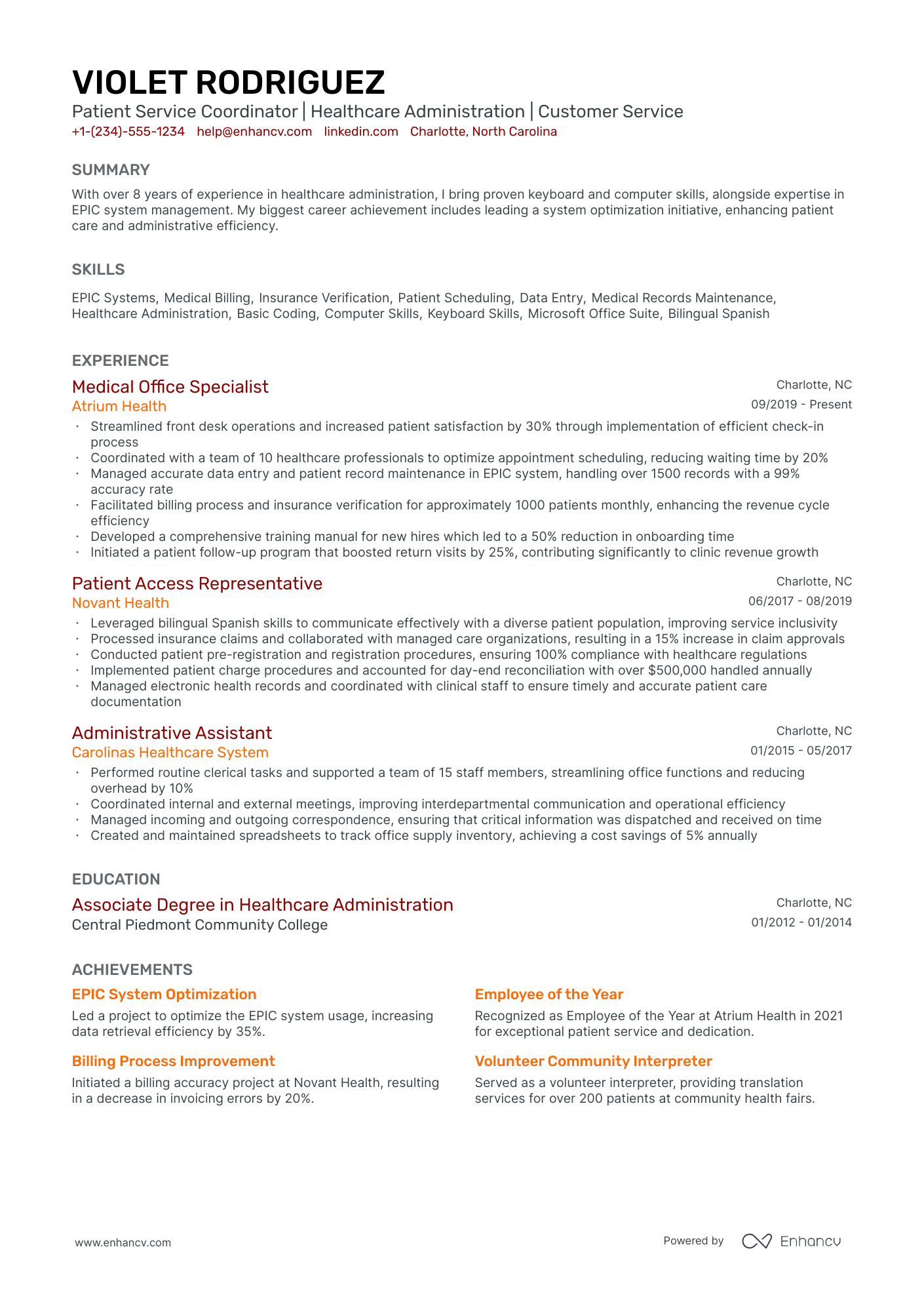 5 Patient Service Representative Resume Examples & Guide for 2025