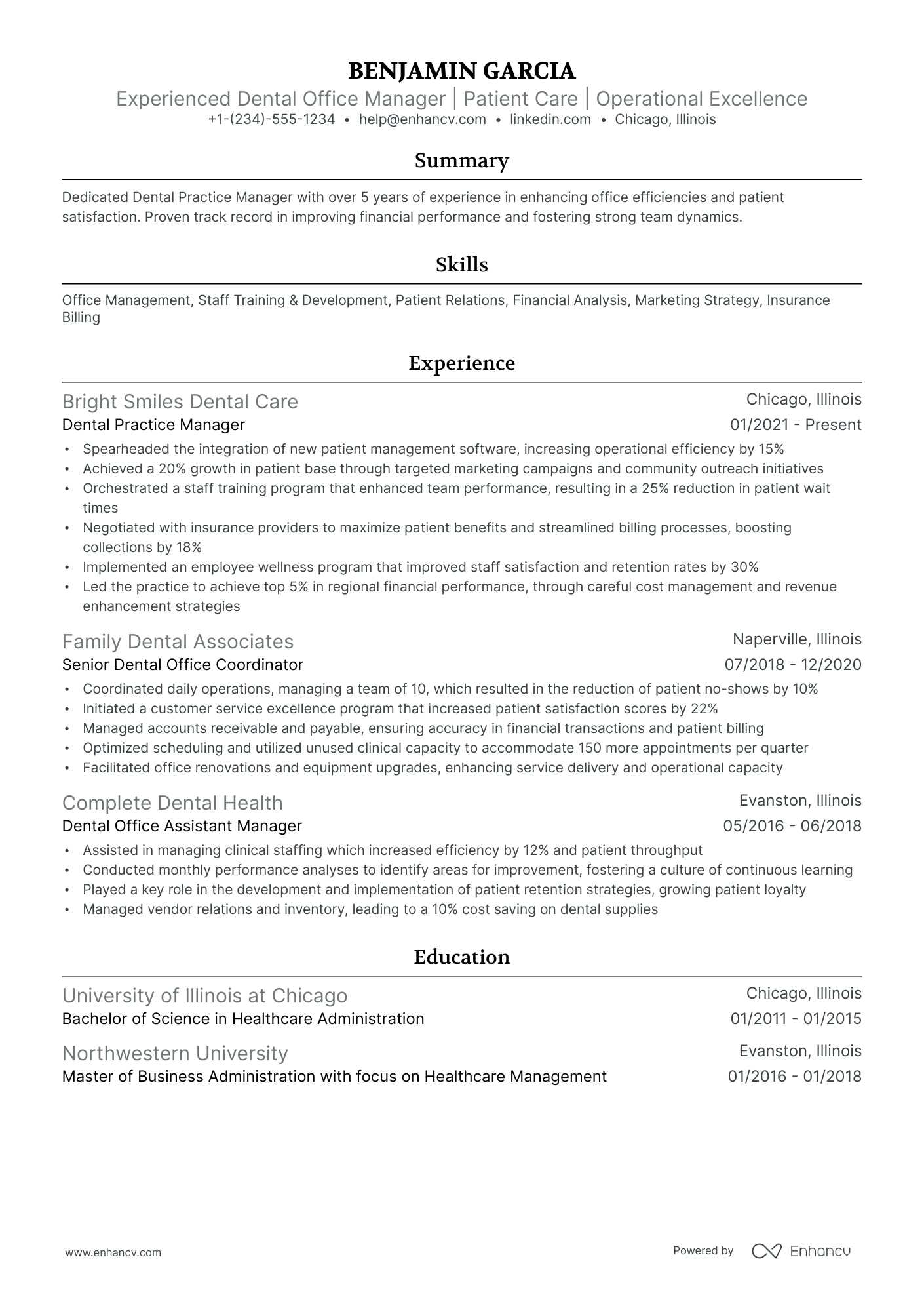 10 Dental Office Manager Resume Examples & Guide for 2025