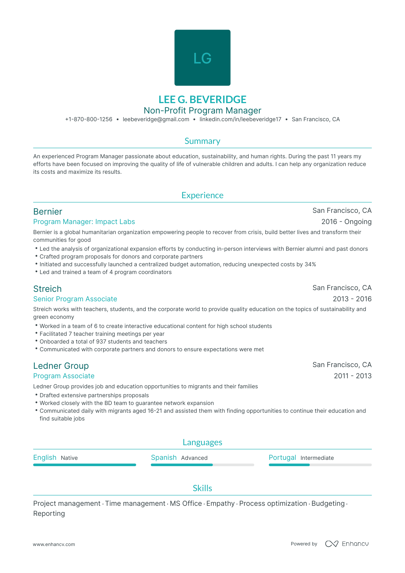 5 Nonprofit Program Manager Resume Examples & Guide for 2024