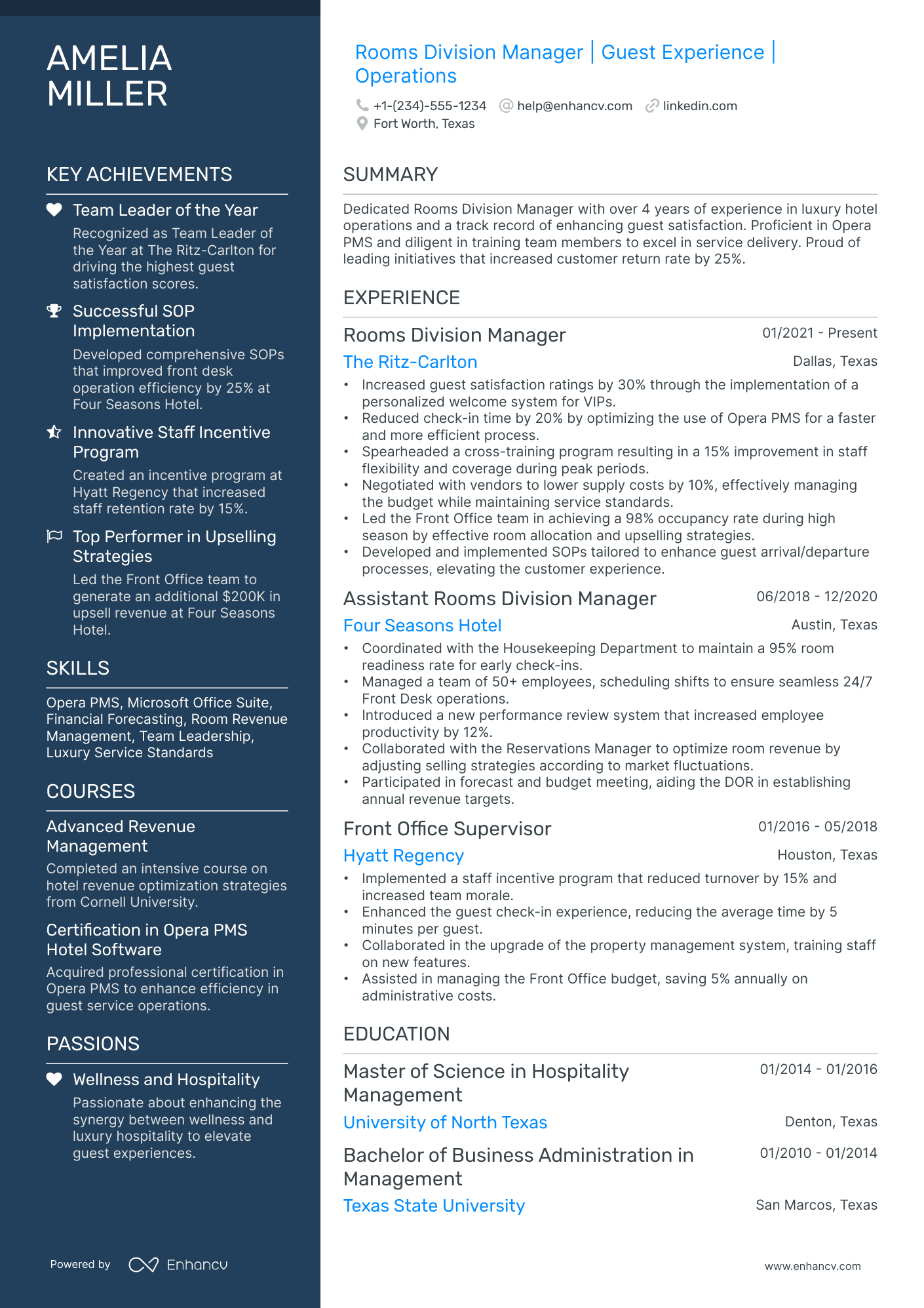 10 Front Office Manager Resume Examples & Guide for 2026