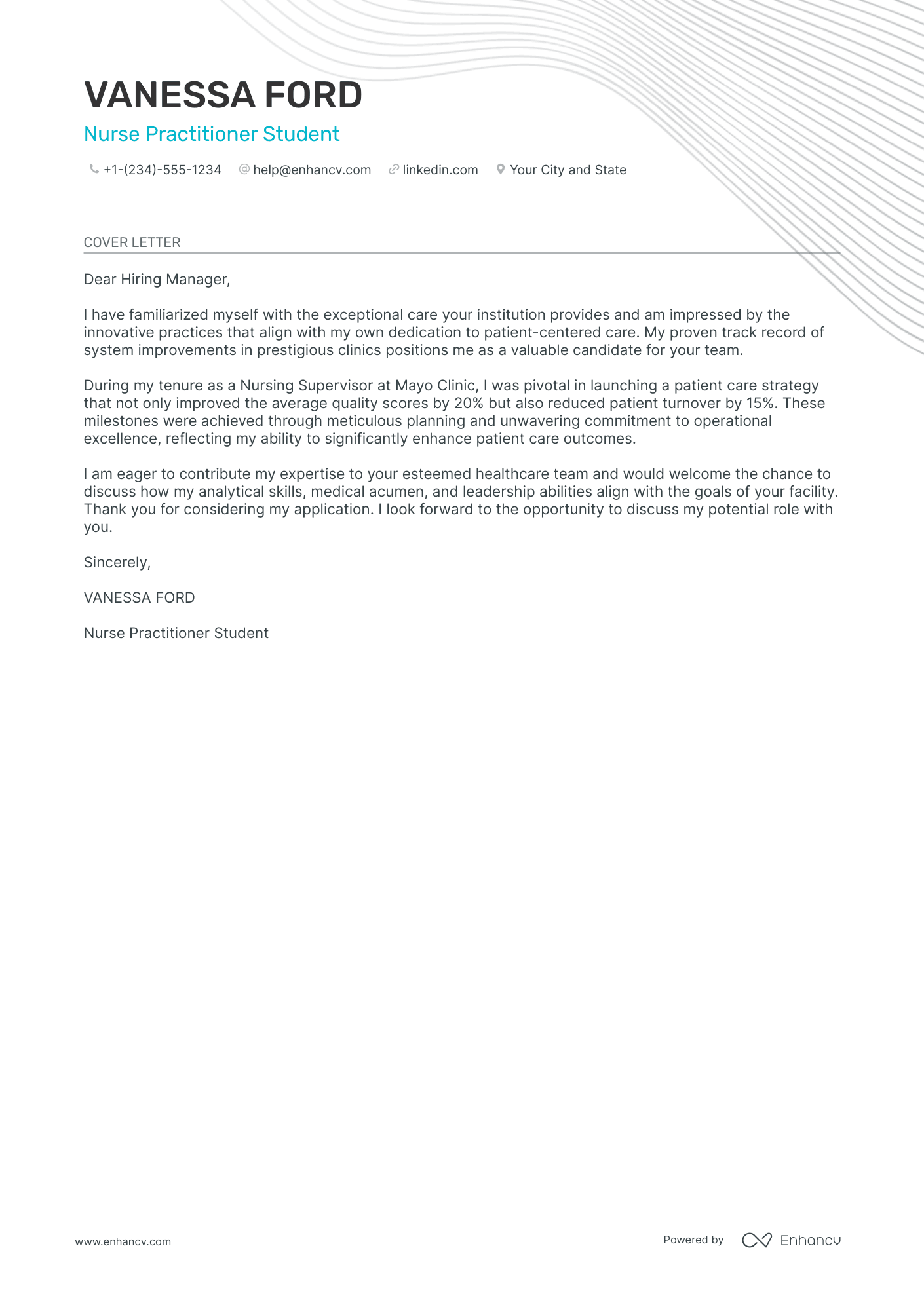 7 Professional Nursing Student Cover Letter Examples and Template for ...