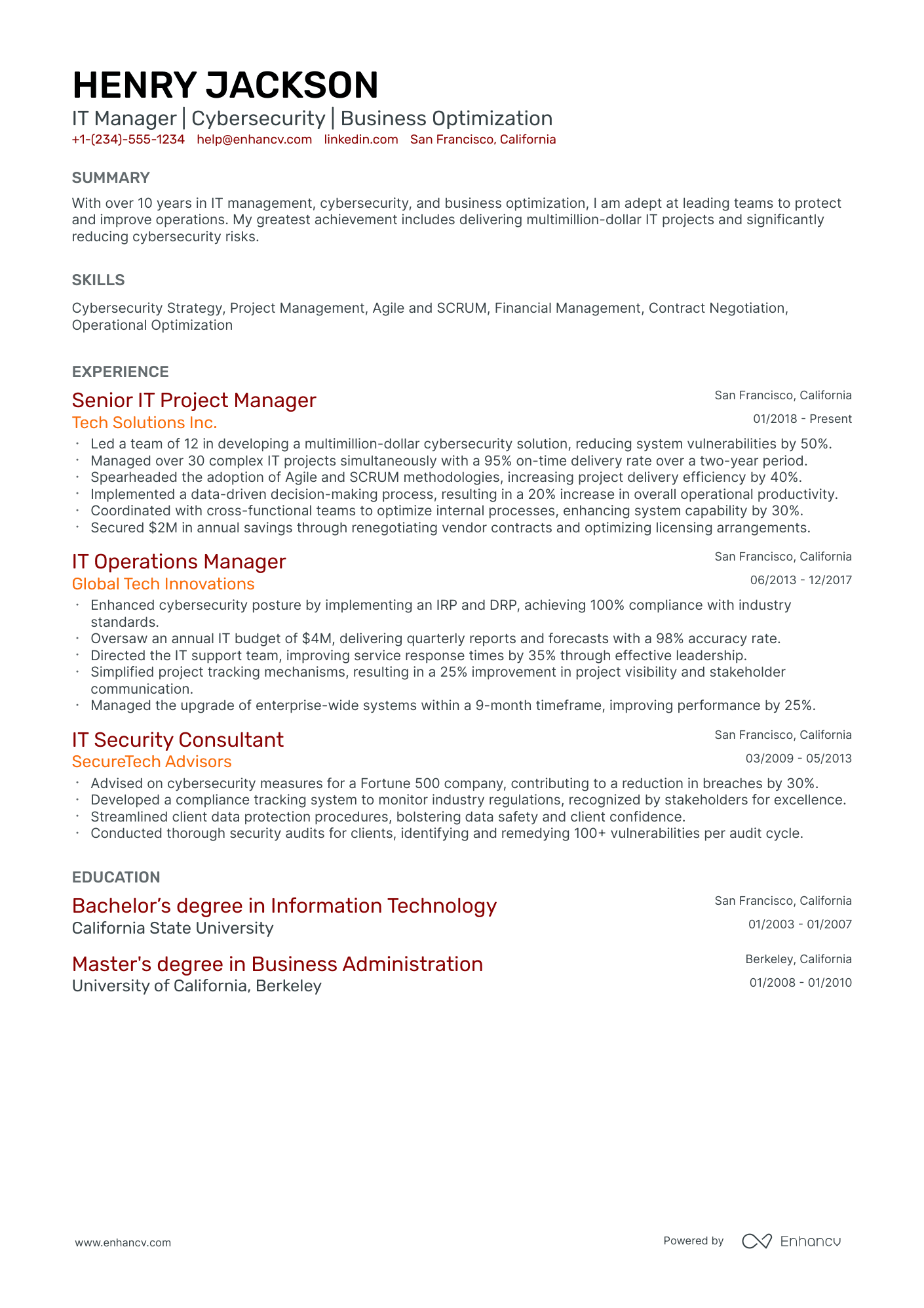 10 Technology Manager Resume Examples & Guide for 2025