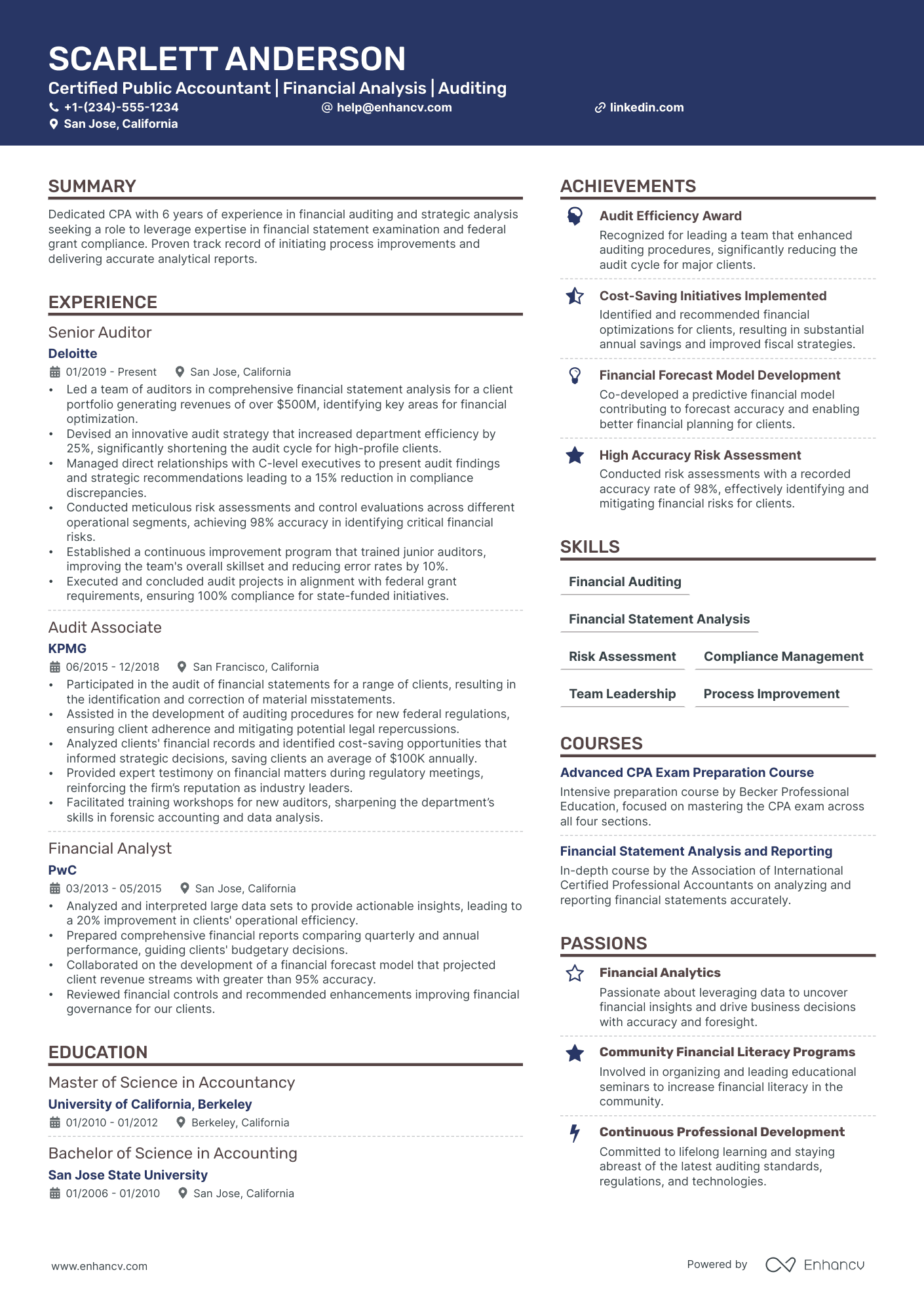 5 Financial Auditor Resume Examples & Guide for 2024