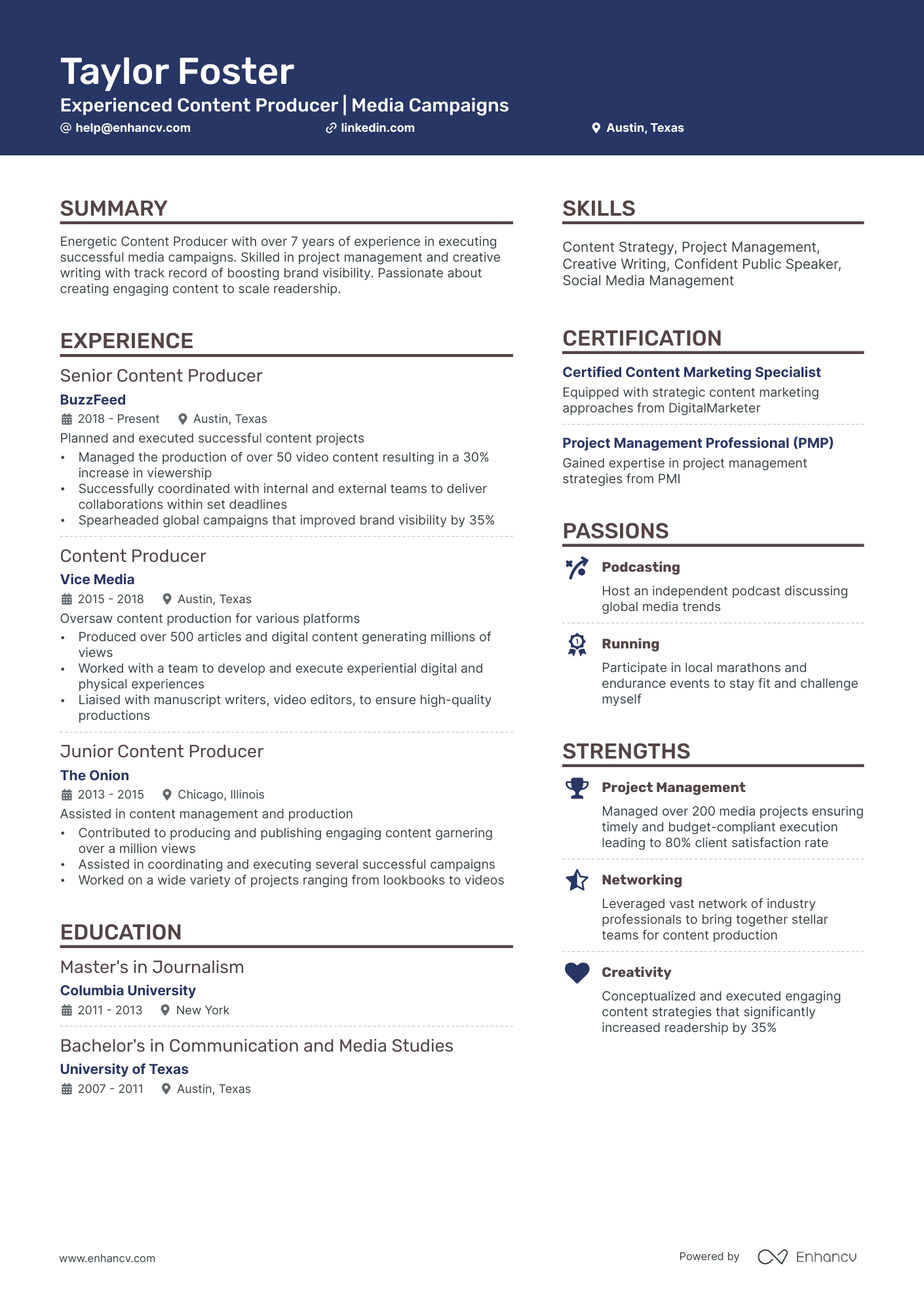 10 Creative Producer Resume Examples & Guide for 2026