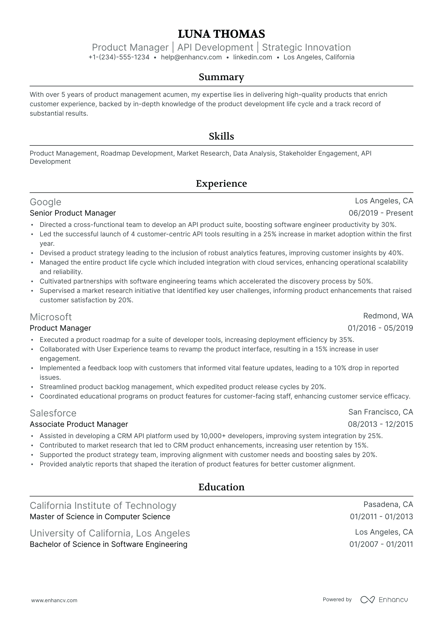10 API Product Manager Resume Examples & Guide for 2025