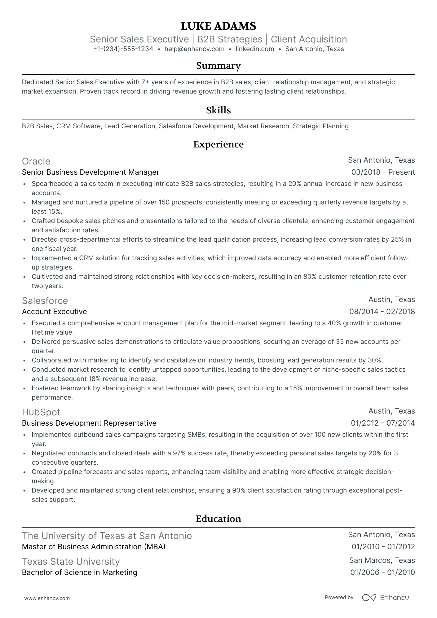 10 Senior Sales Executive Resume Examples & Guide for 2026