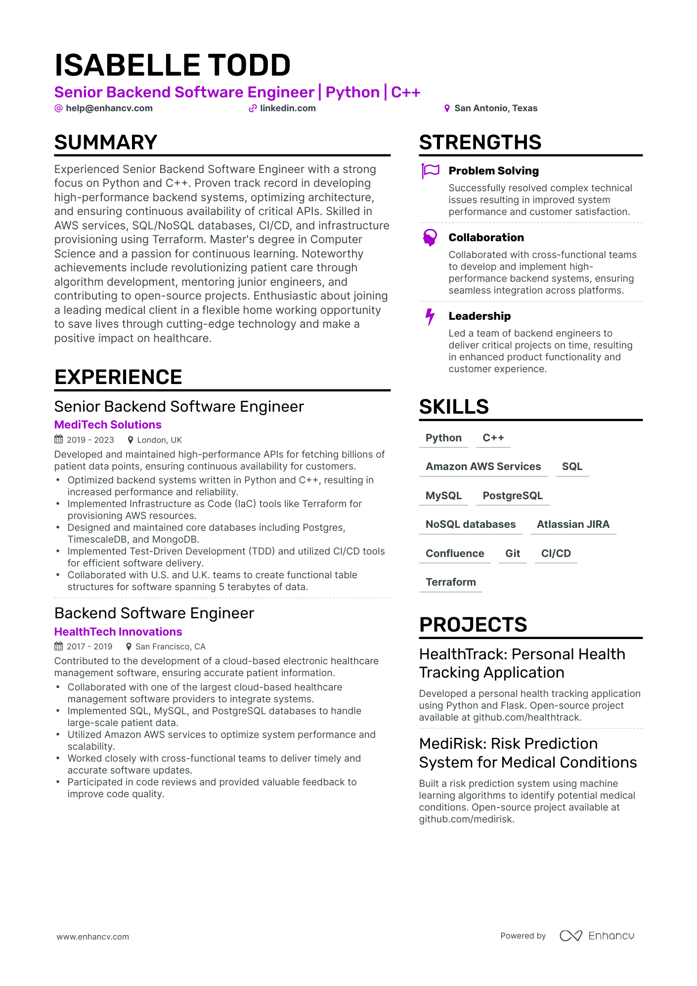 5 Backend Engineer Resume Examples & Guide for 2024