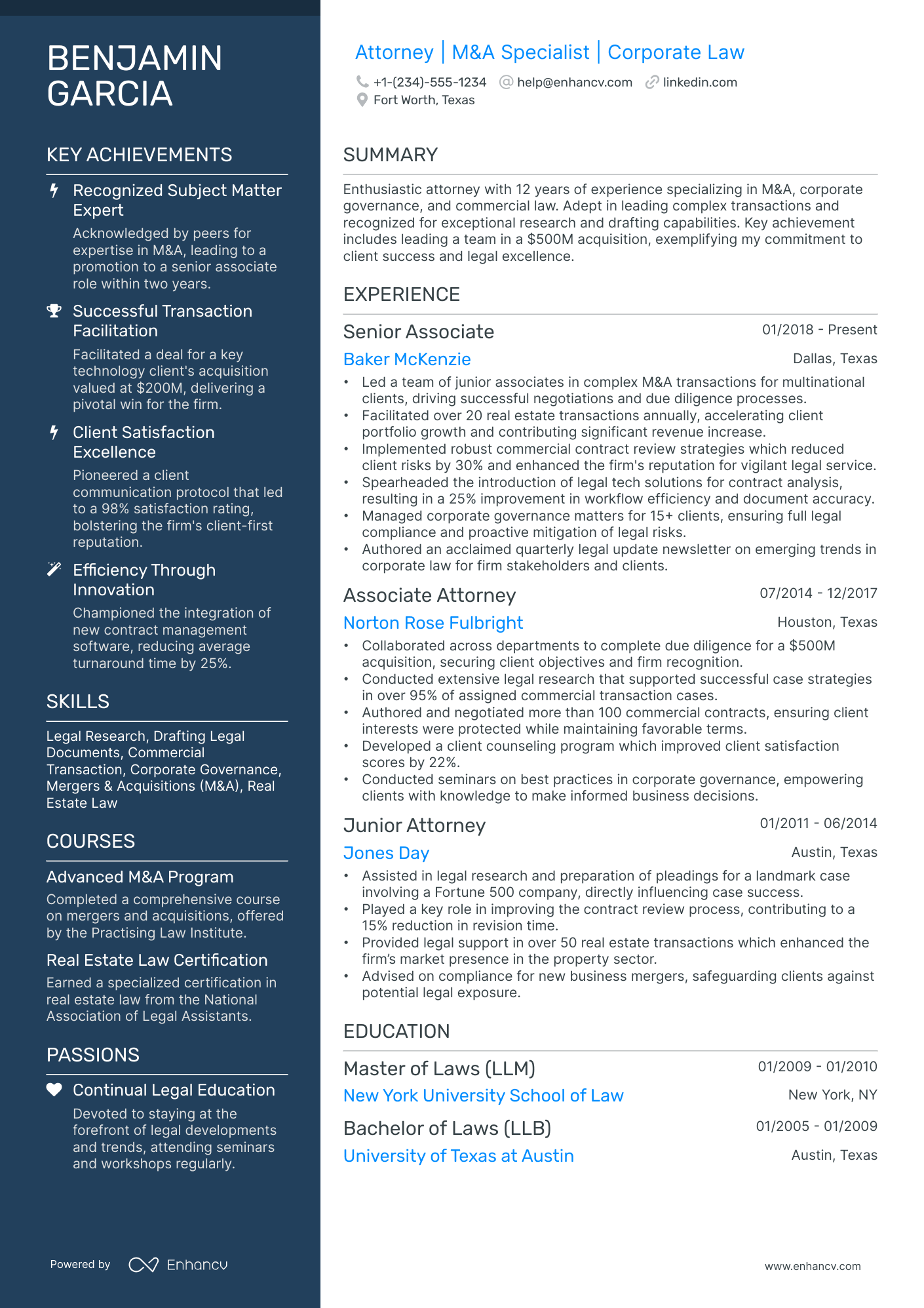10 Corporate Lawyer Resume Examples & Guide for 2026