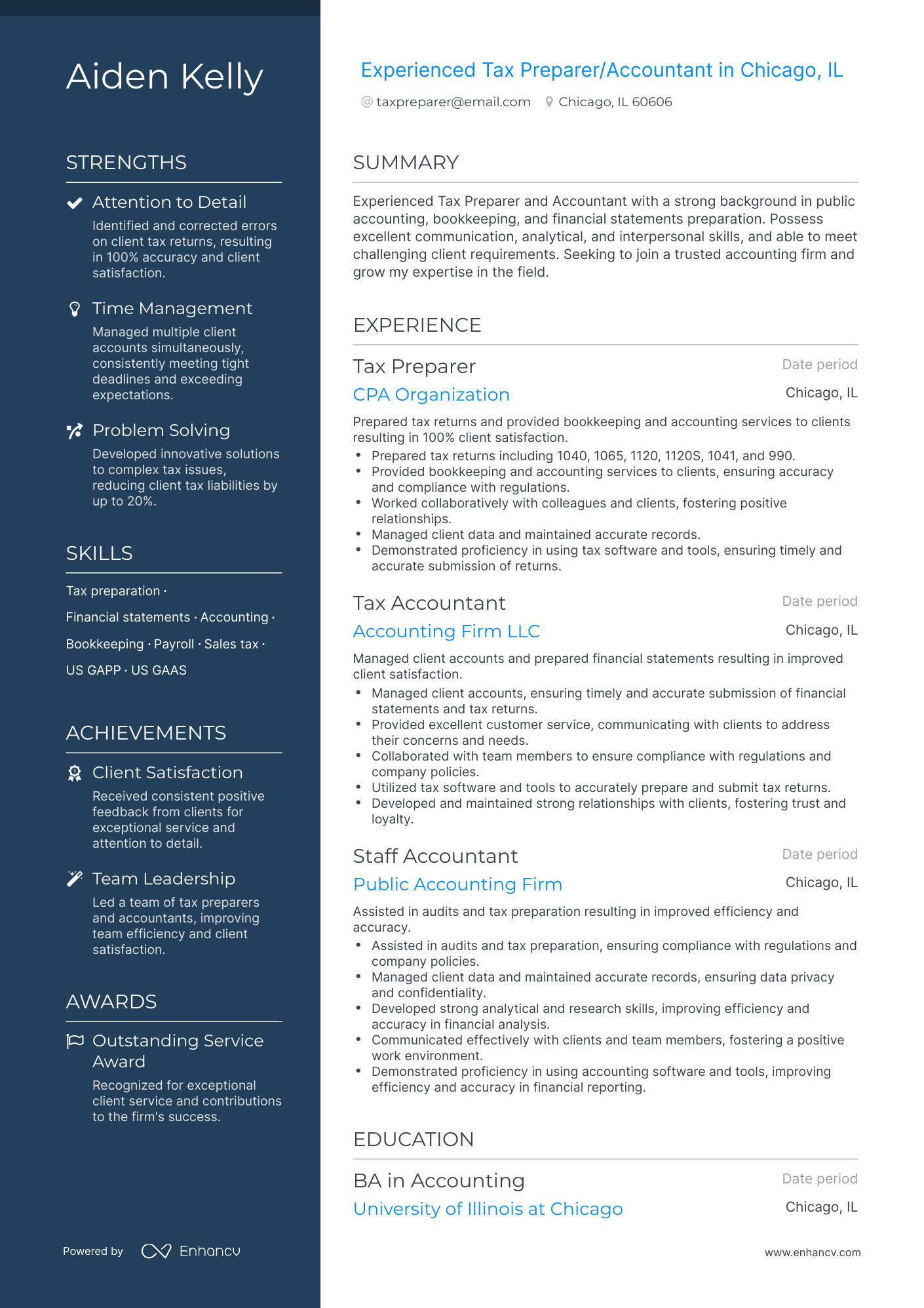 5 Tax Preparer Resume Examples & Guide for 2023