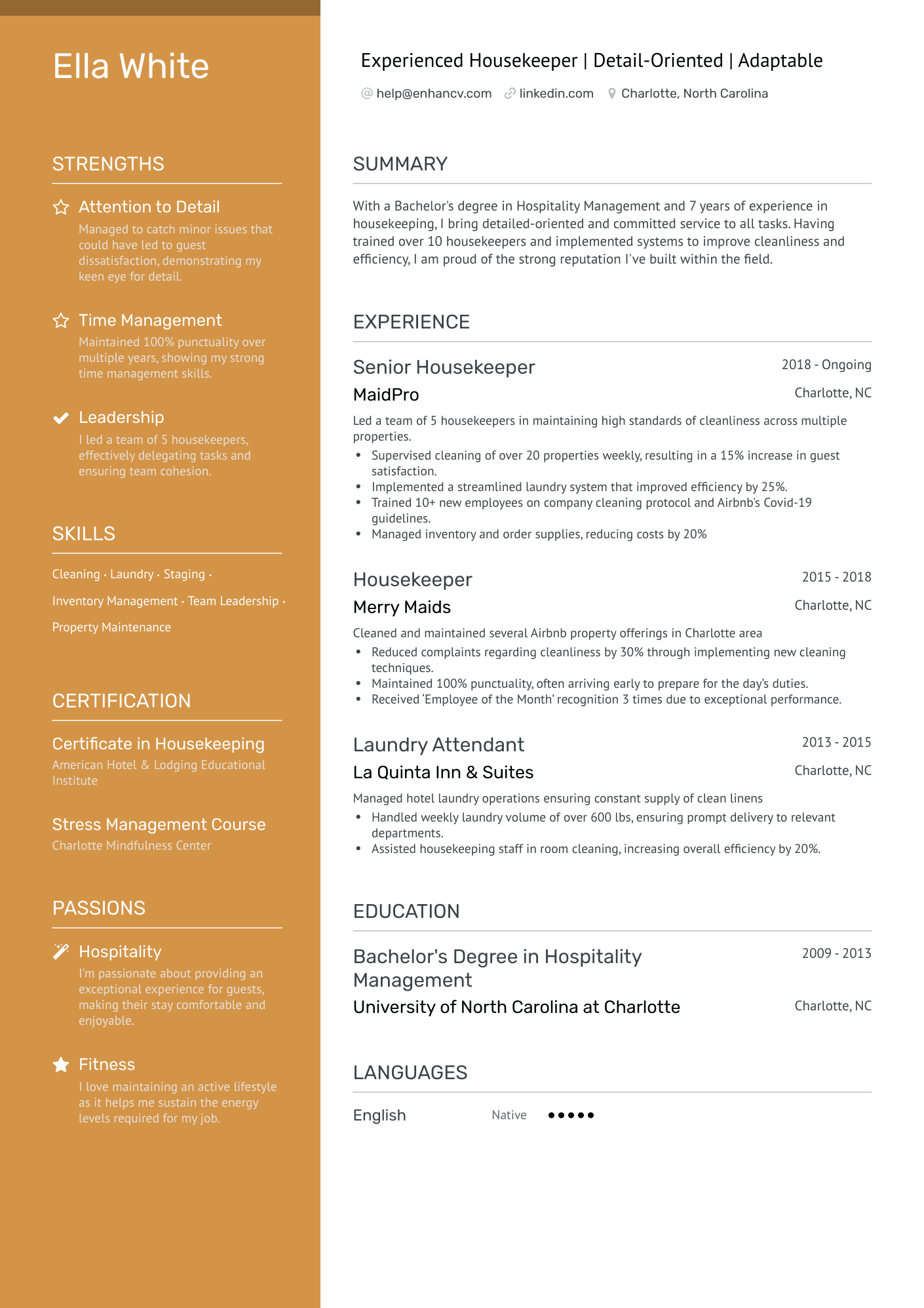9 Housekeeper Resume Examples & Guide for 2024