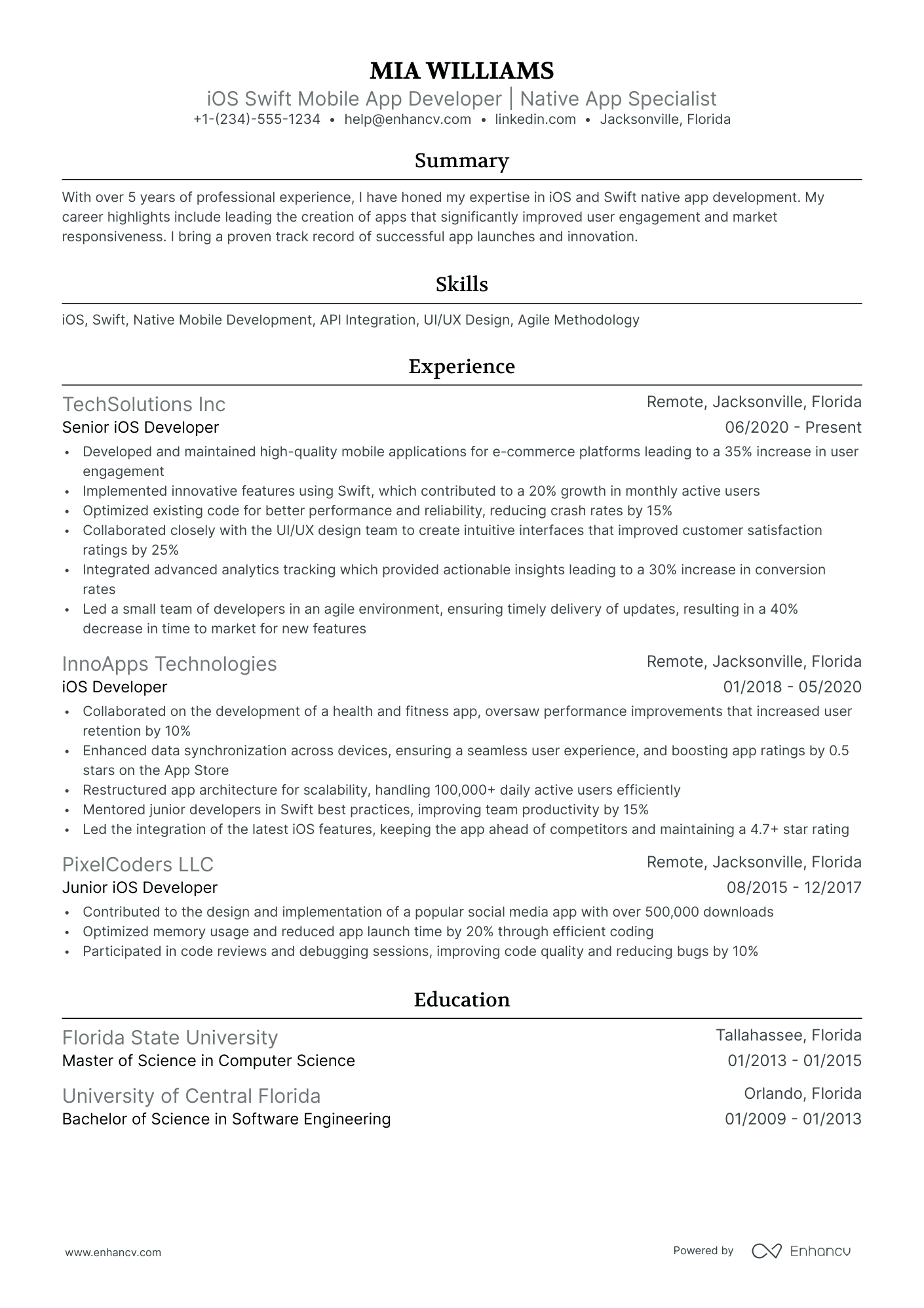 10 Mobile Application Developer Resume Examples & Guide for 2026