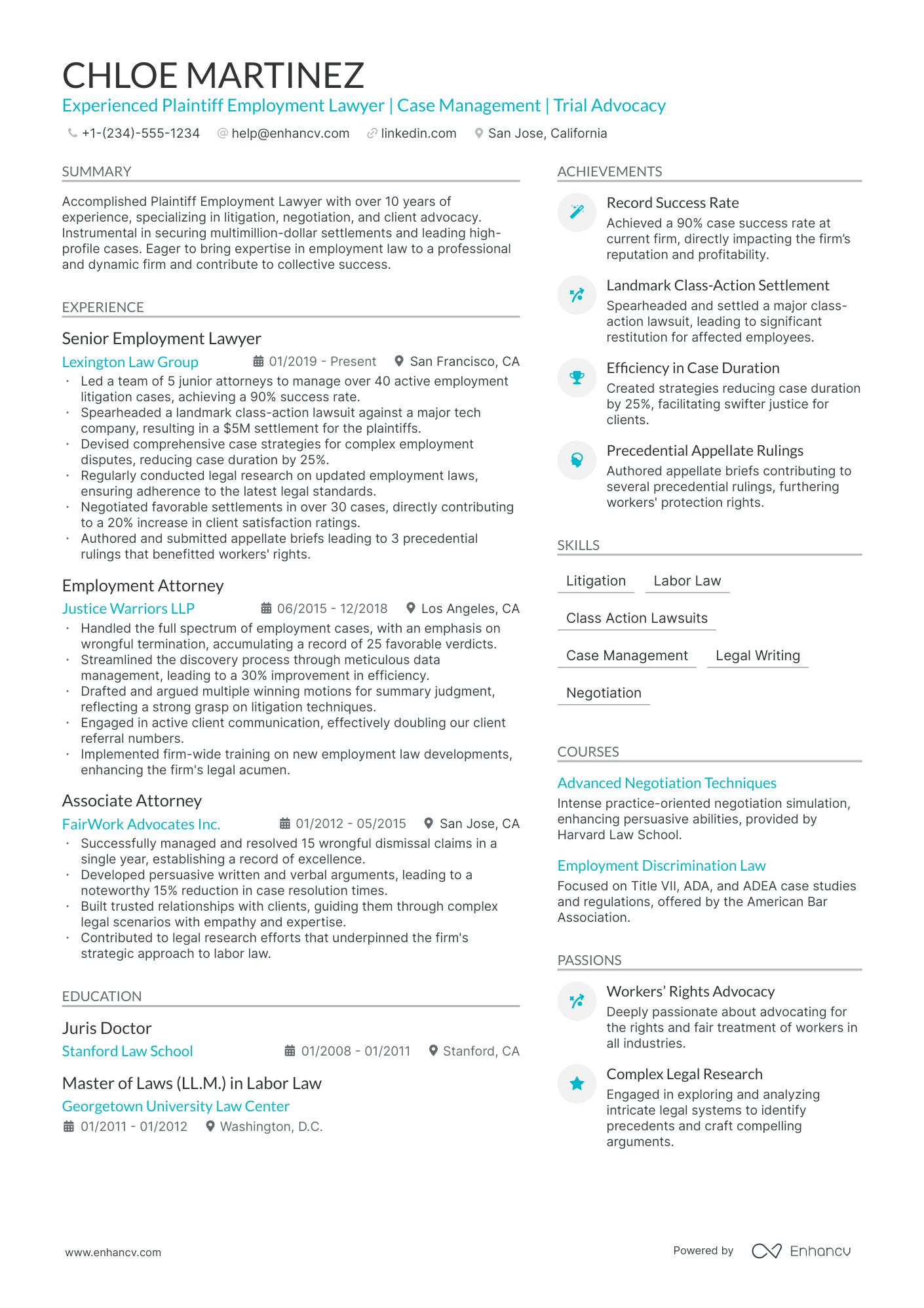 5 Employment Lawyer Resume Examples & Guide for 2024