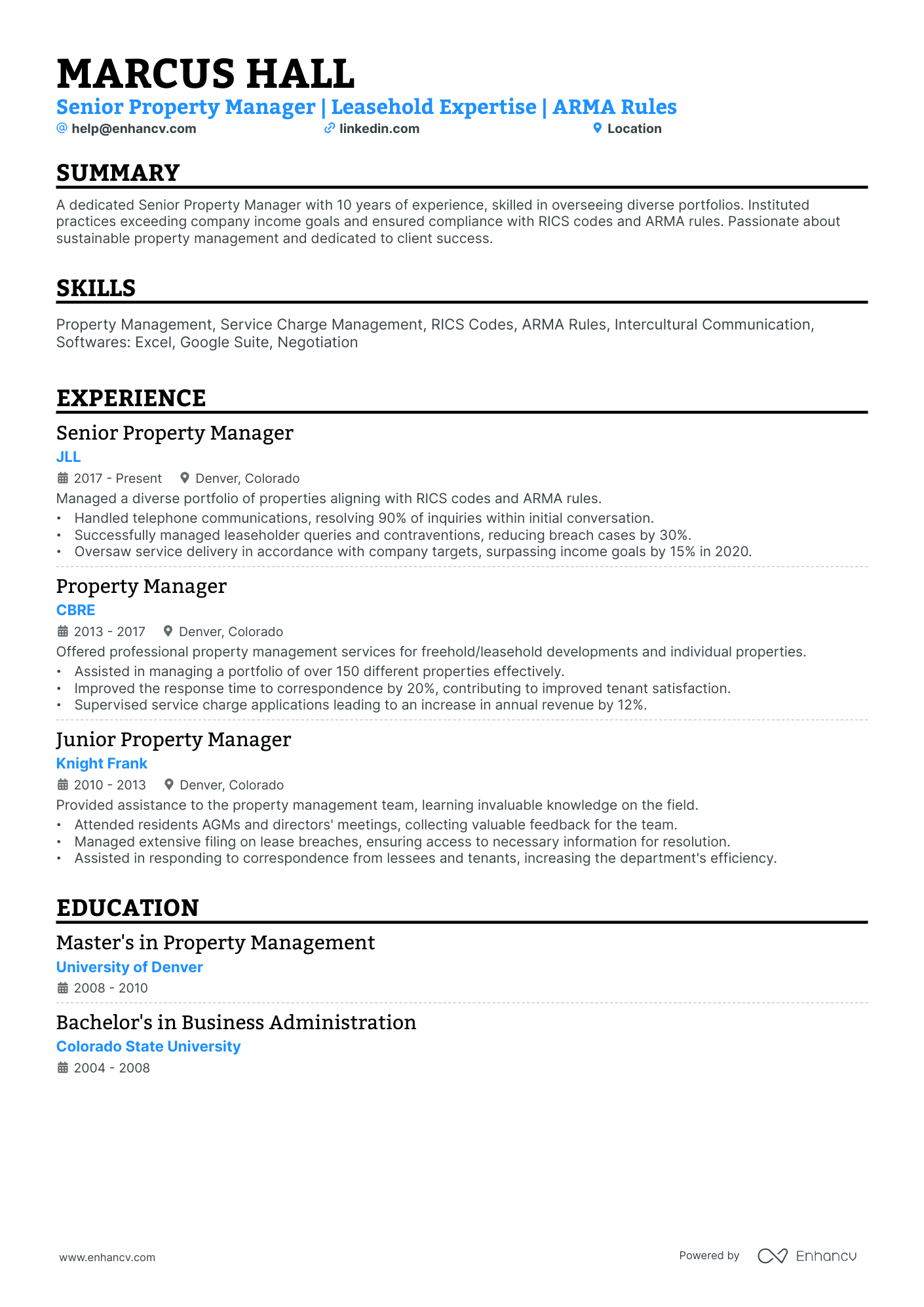 10 Senior Property Manager Resume Examples & Guide for 2026