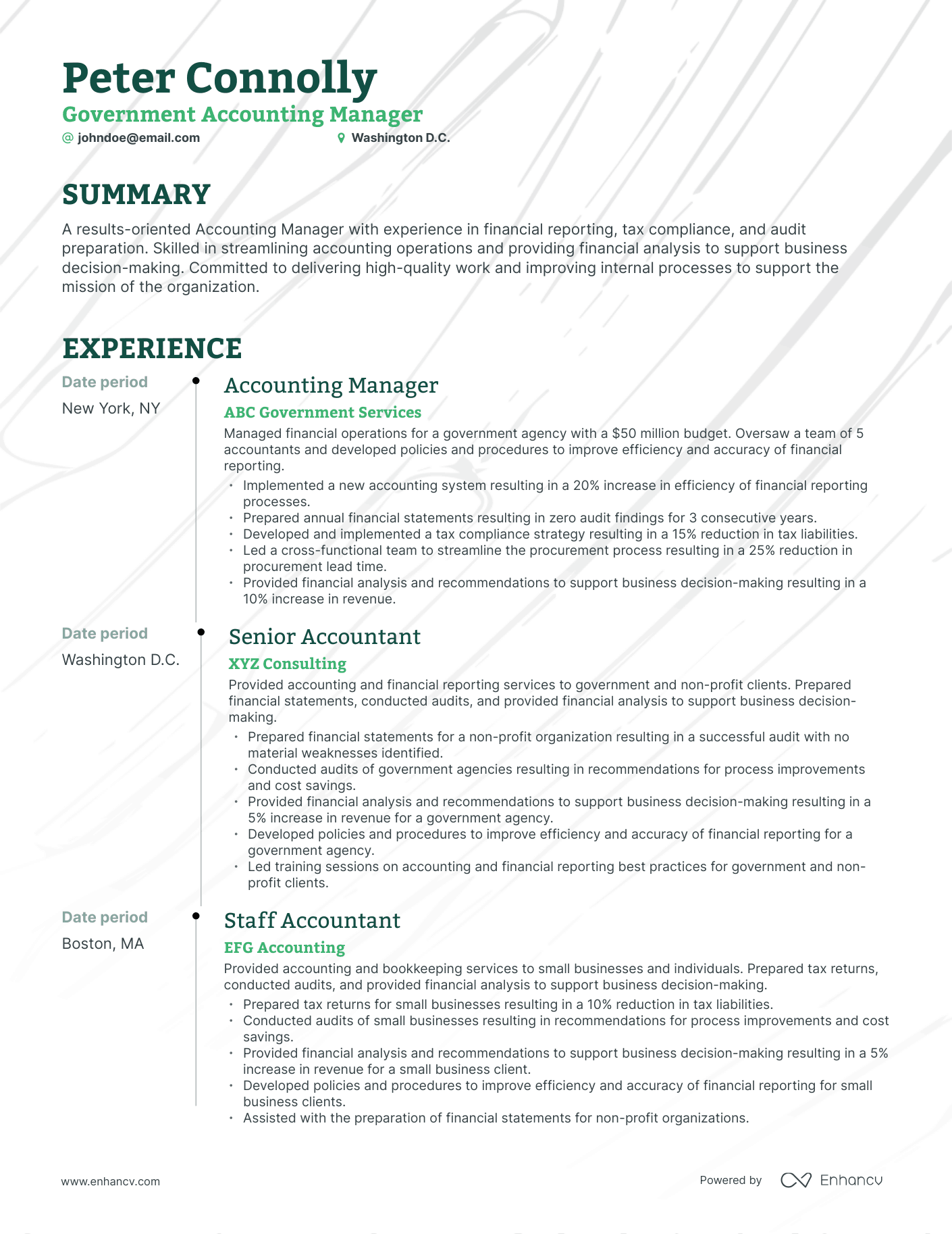 5 Government Accounting Resume Examples & Guide for 2024