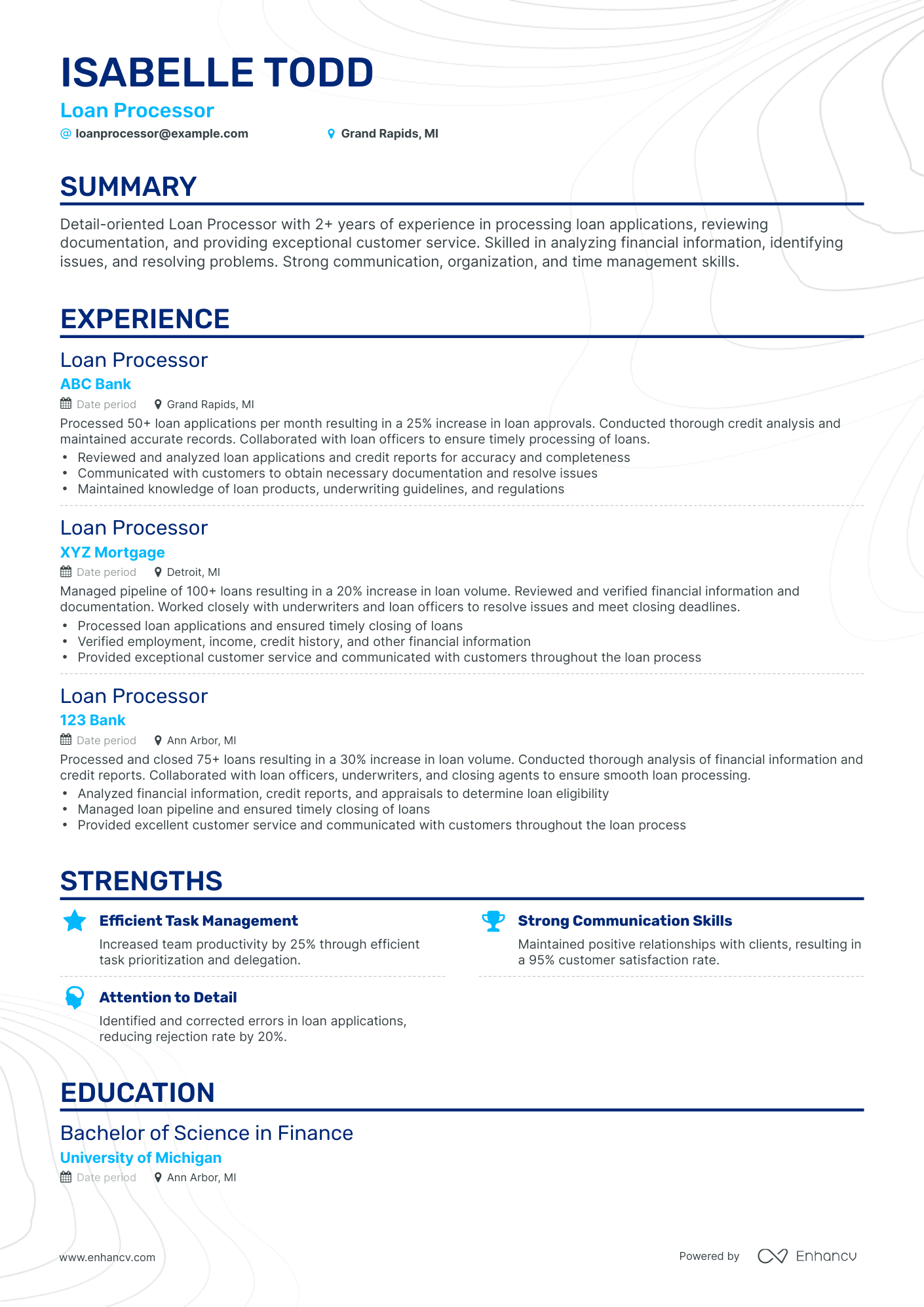 5 Loan Processor Resume Examples & Guide for 2024