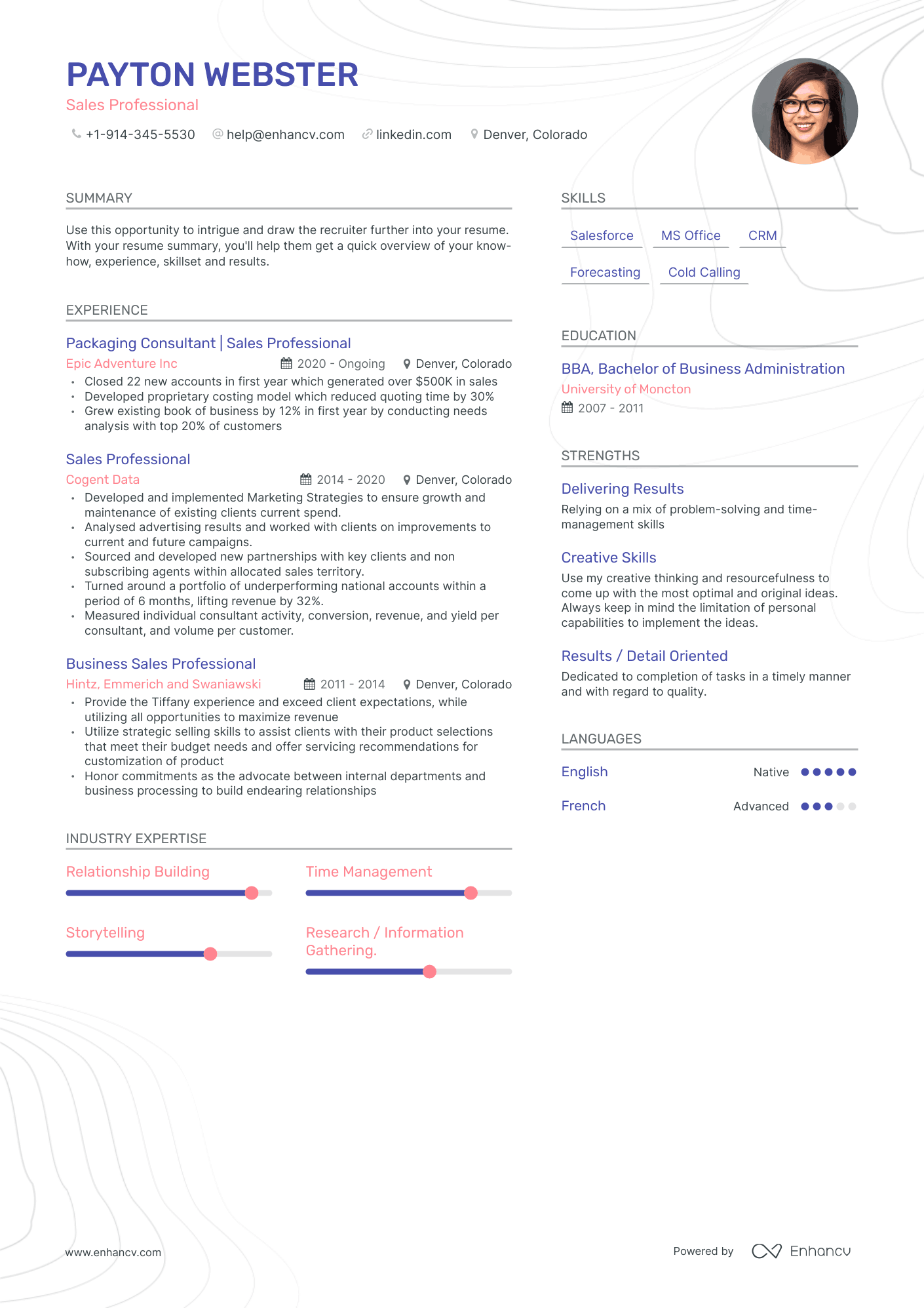 Sales Professional Resume Examples & Guide for 2023 (Layout, Skills ...