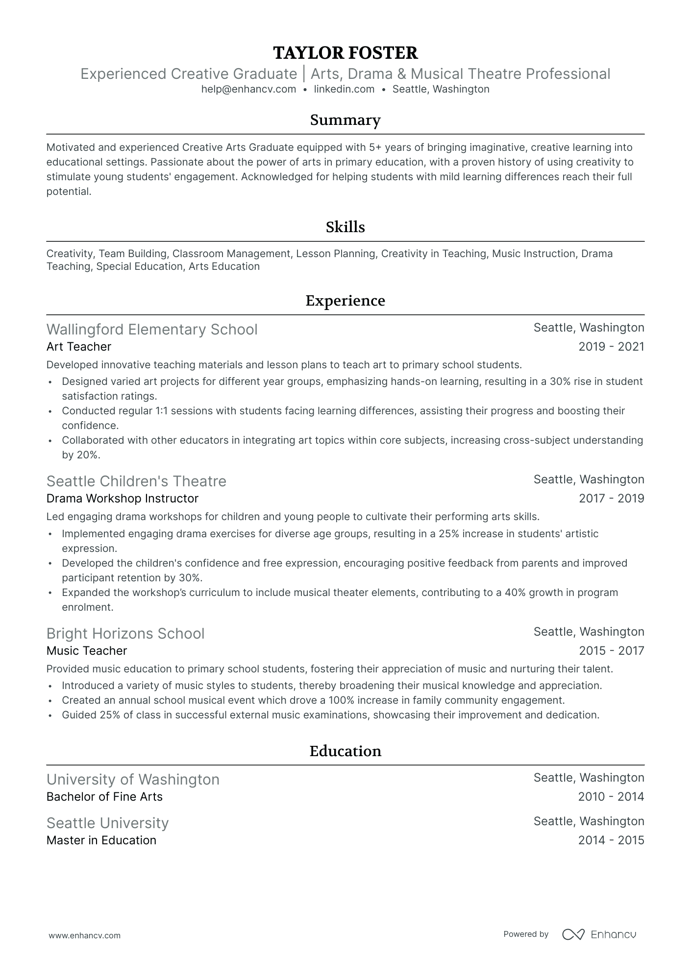 10 Musical Theatre Resume Examples, Templates & Guide for 2026