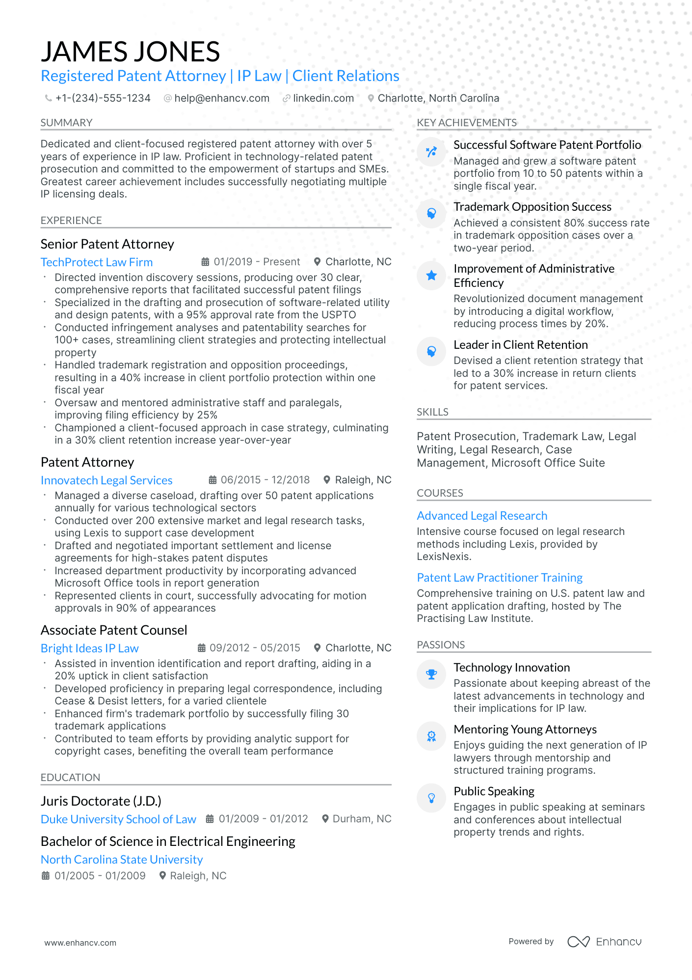 10 Patent Lawyer Resume Examples & Guide for 2026