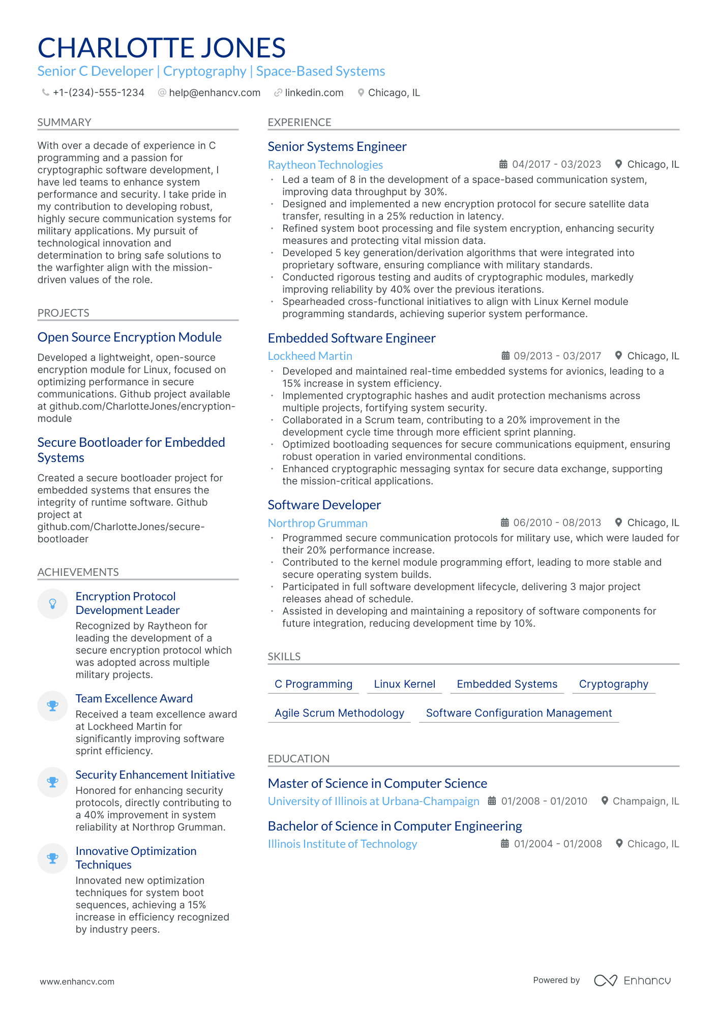 5 C Developer Resume Examples & Guide for 2024