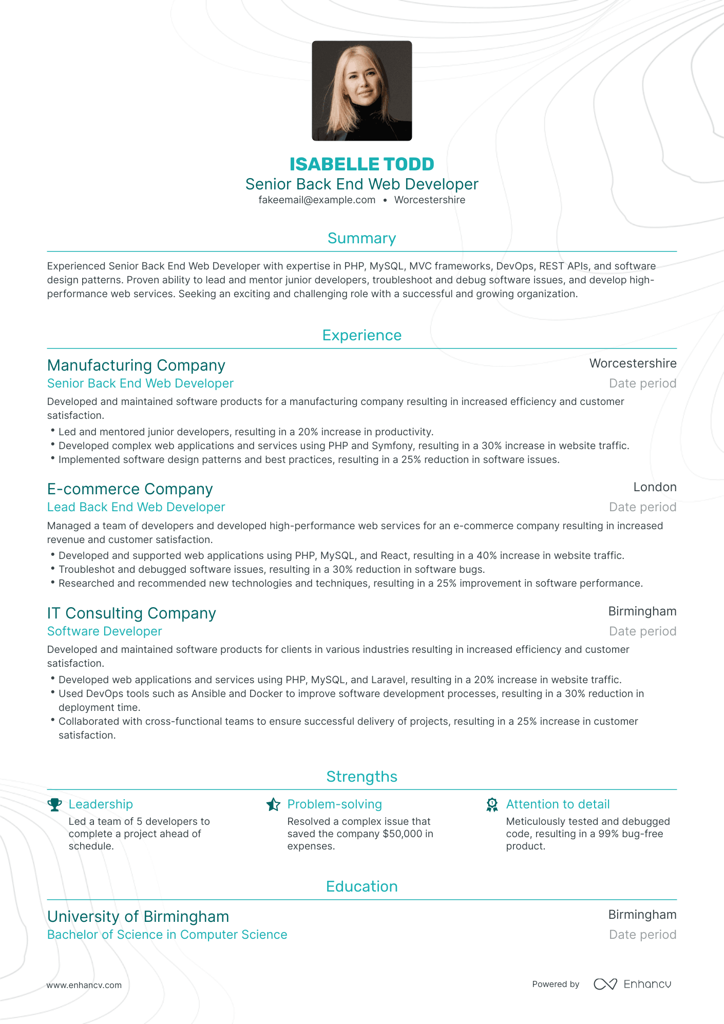 5 Senior Web Developer Resume Examples & Guide for 2023