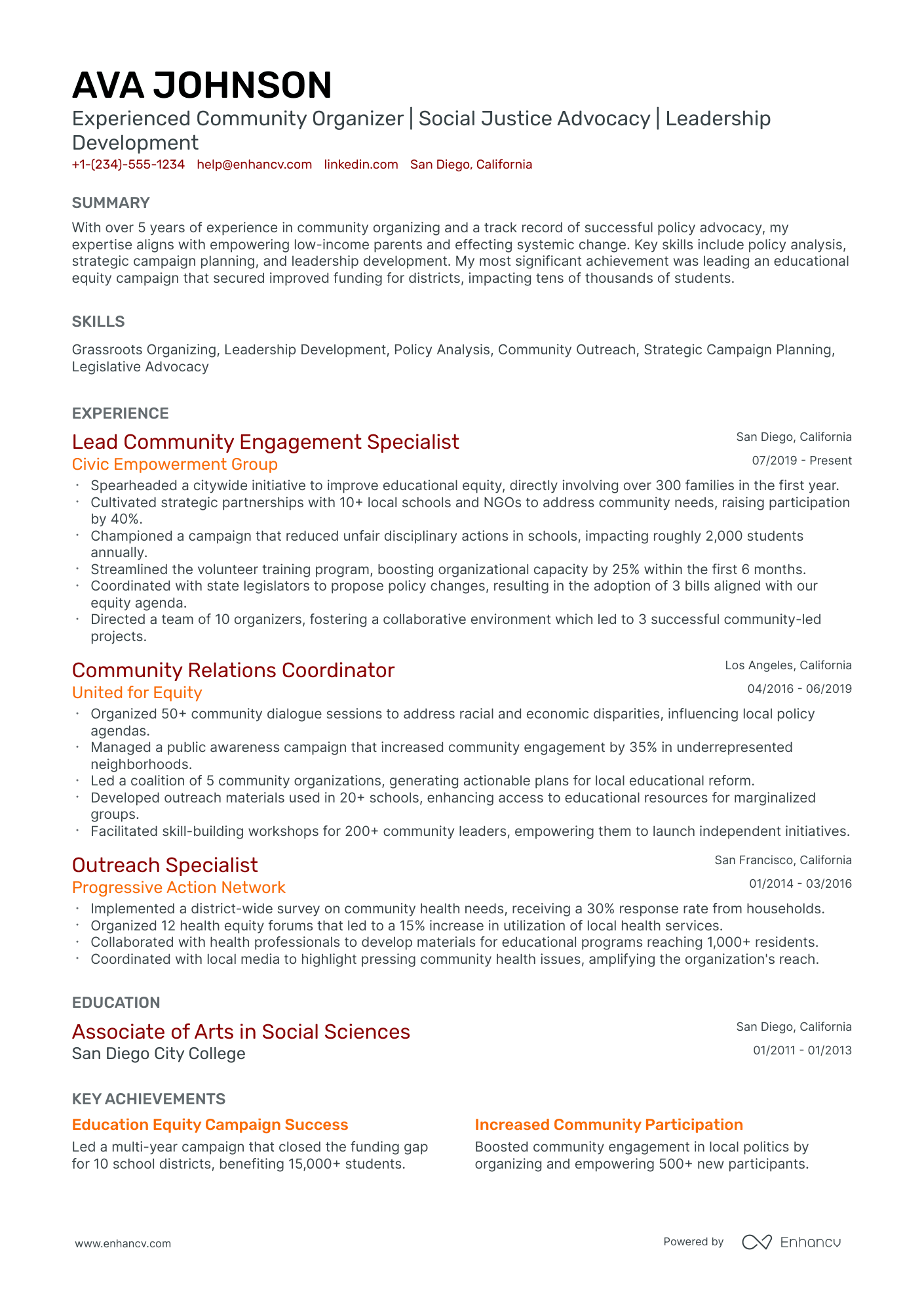 10 Community Organizer Resume Examples & Guide for 2026