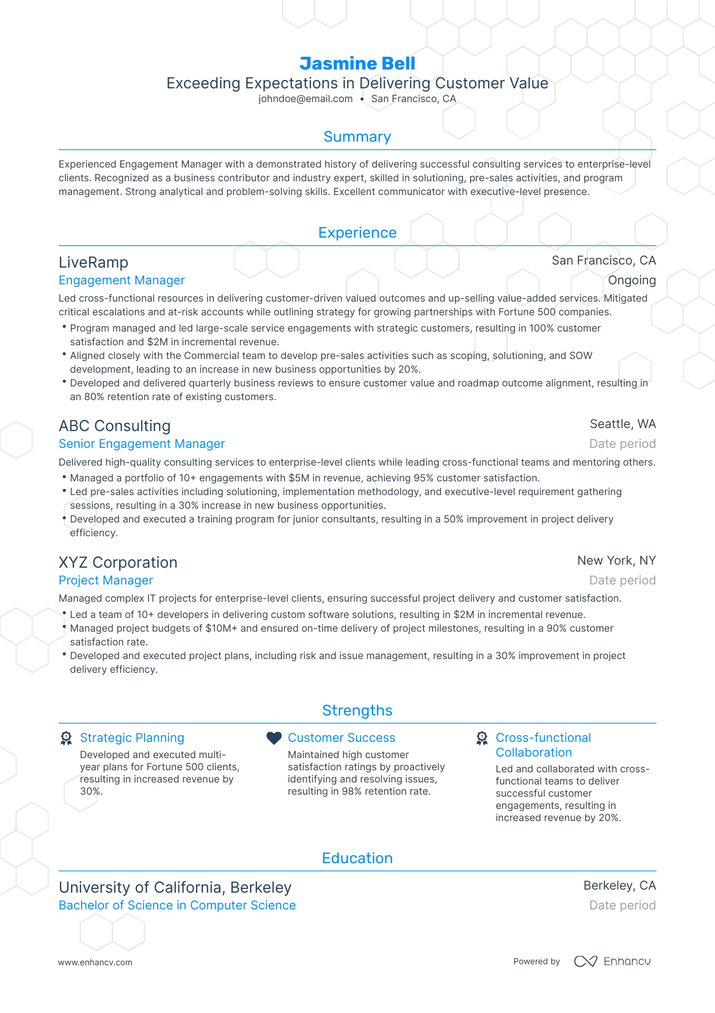 5 Engagement Manager Resume Examples & Guide for 2023