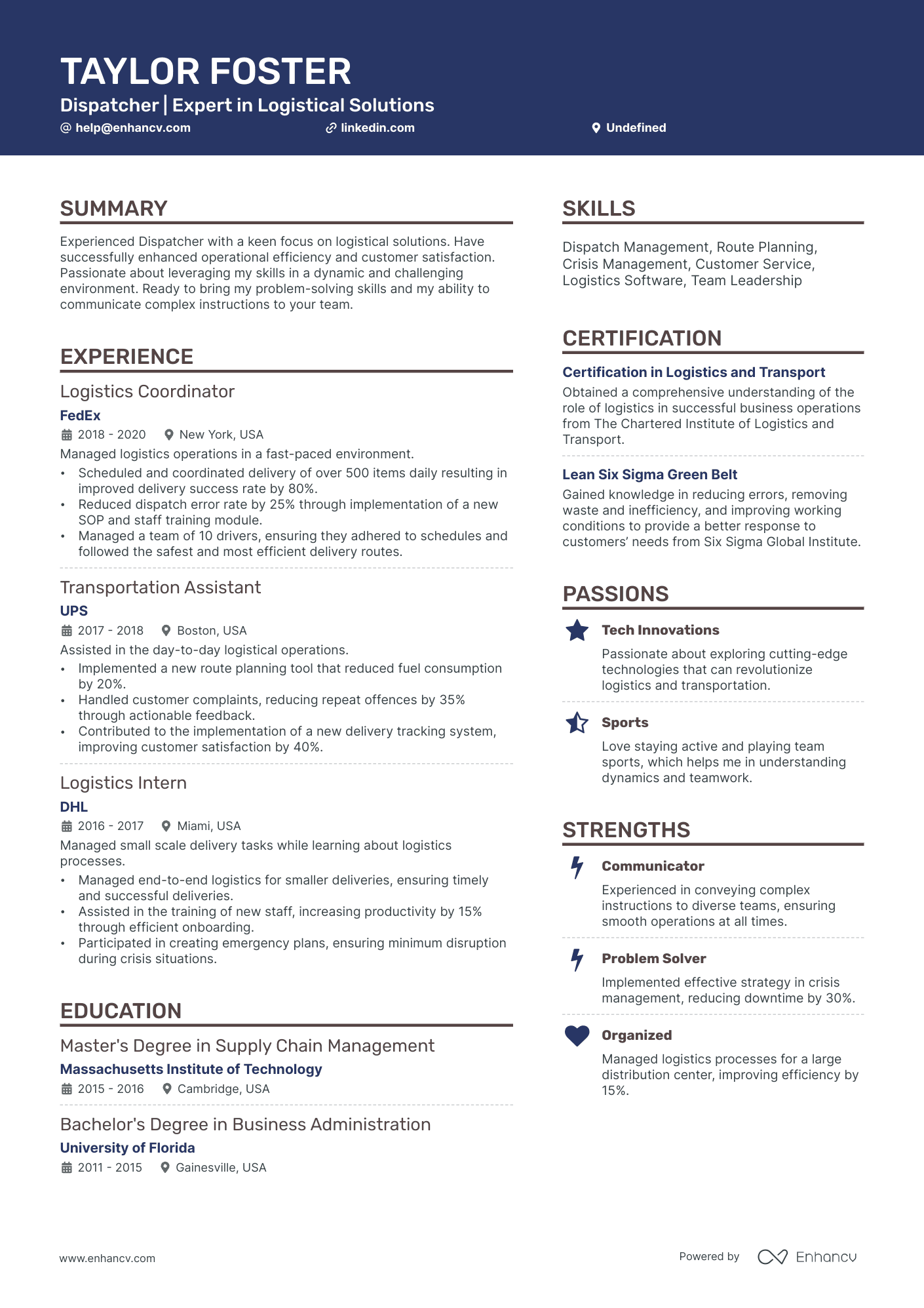 10 Entry-Level Dispatcher Resume Examples & Guide for 2026