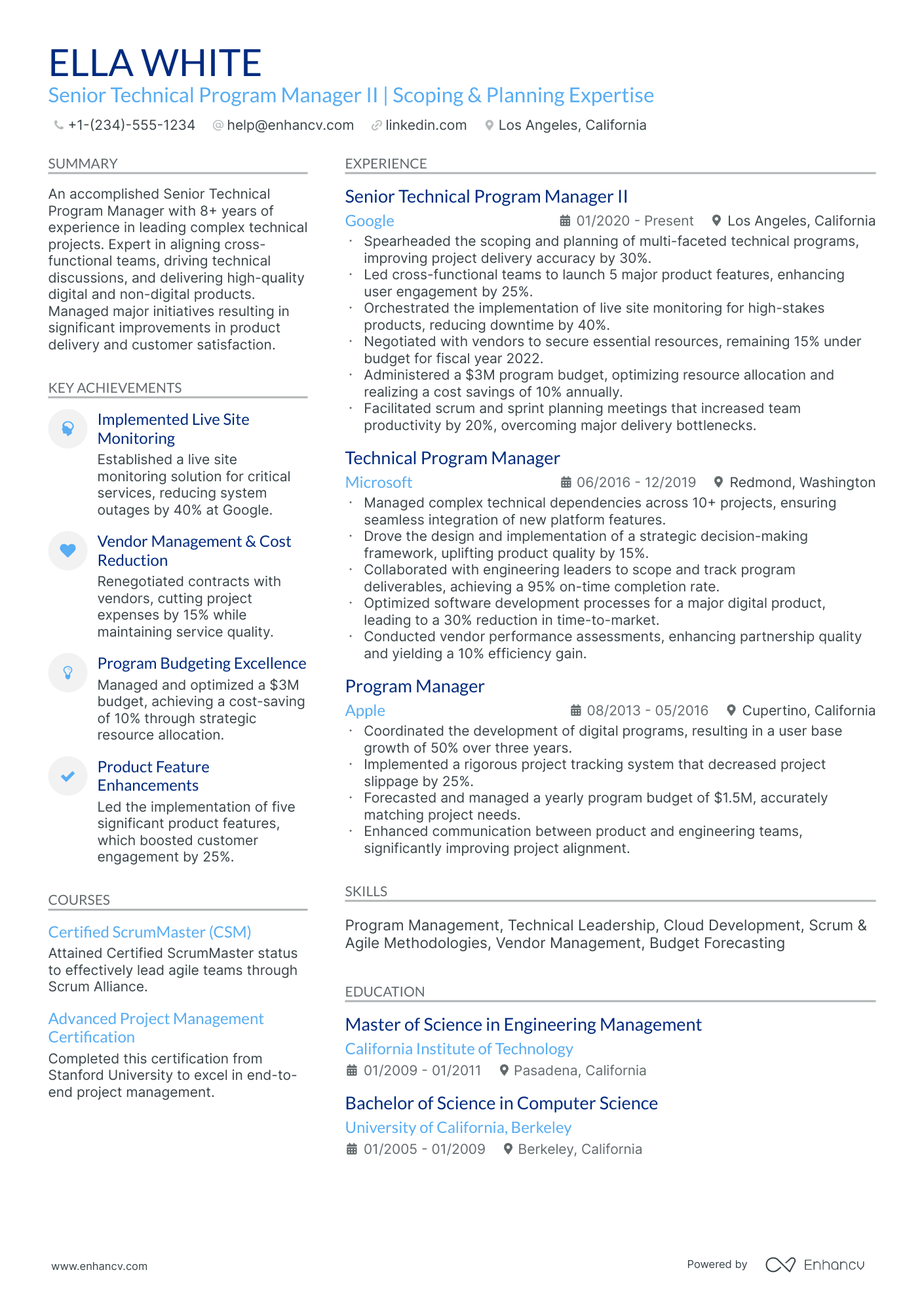 10 Technical Program Manager Resume Examples & Guide for 2026