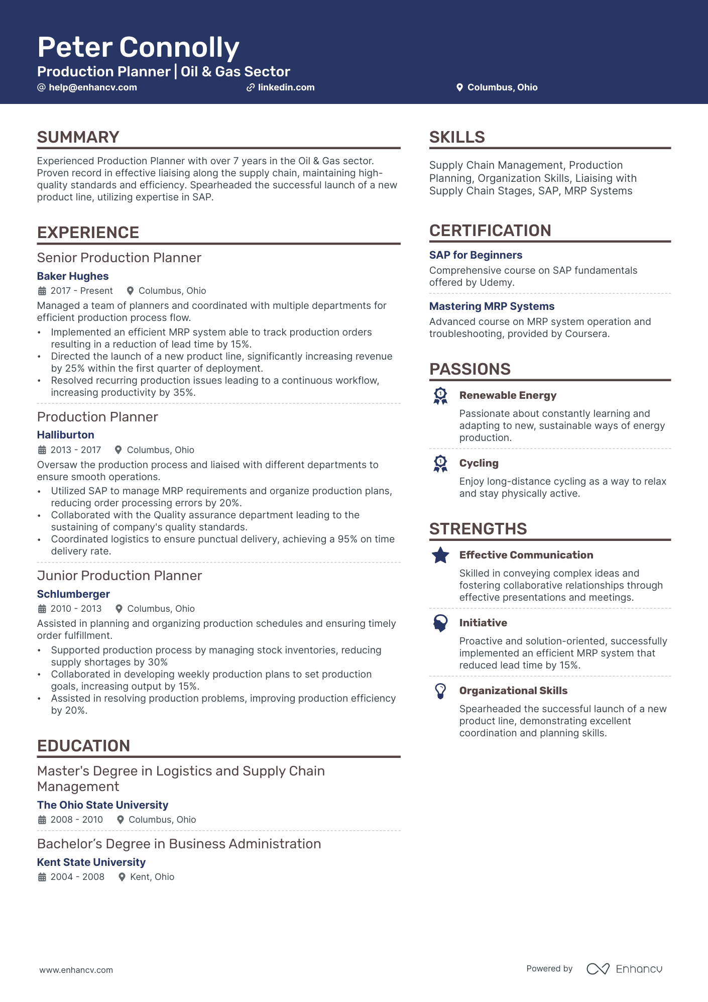 10 Production Planner Resume Examples & Guide for 2026