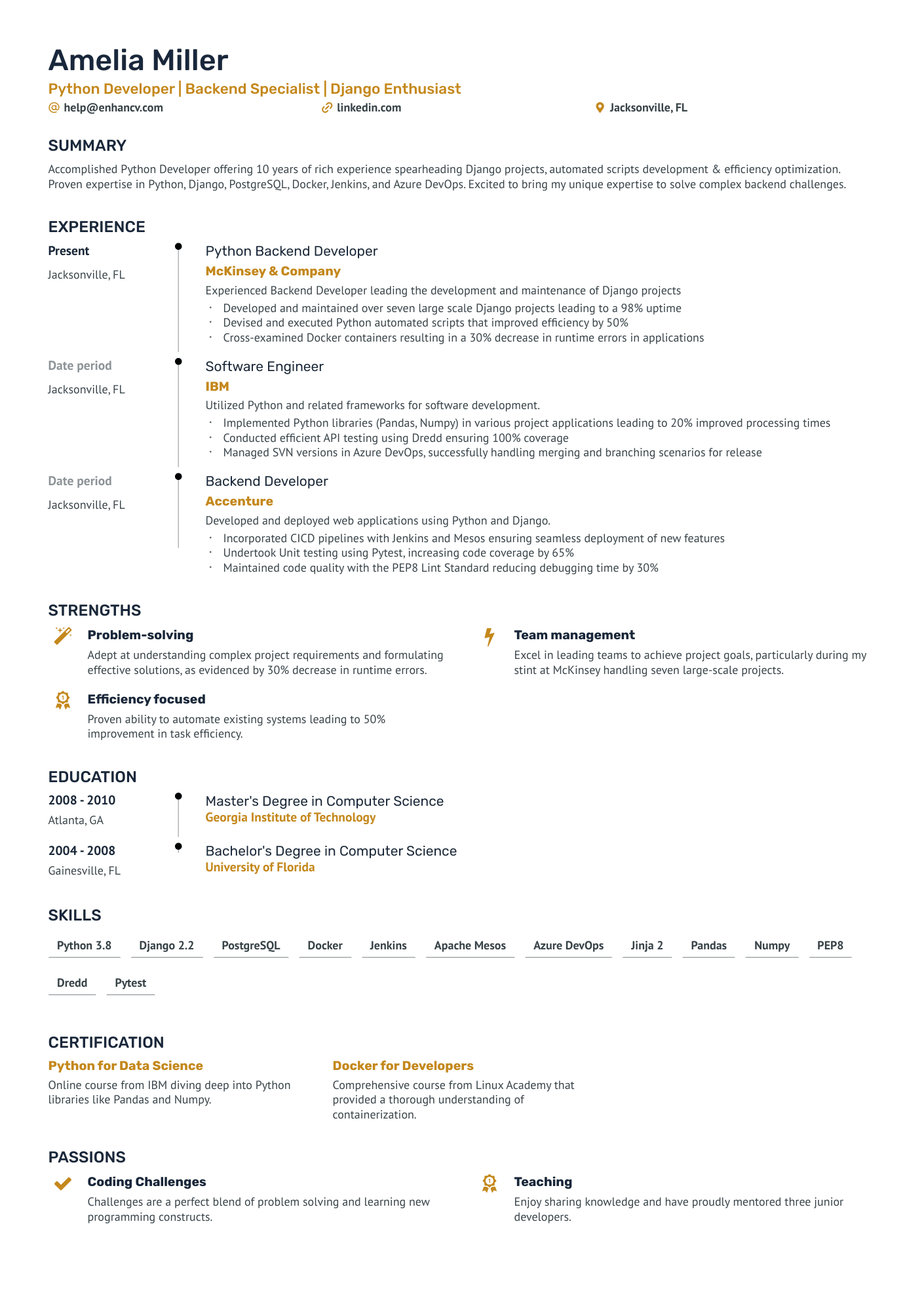 23 Python Developer Resume Examples, Templates & Guide for 2025