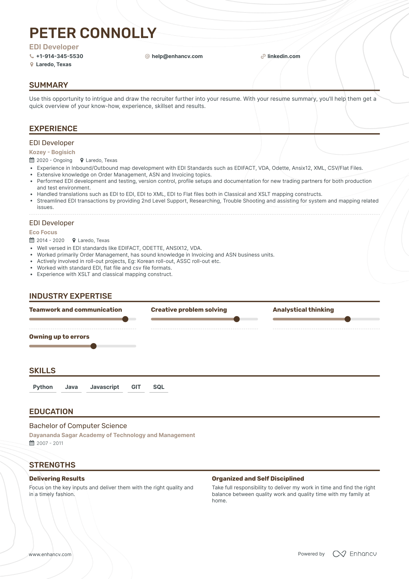 EDI Developer Resume Examples & Guide for 2023 (Layout, Skills ...