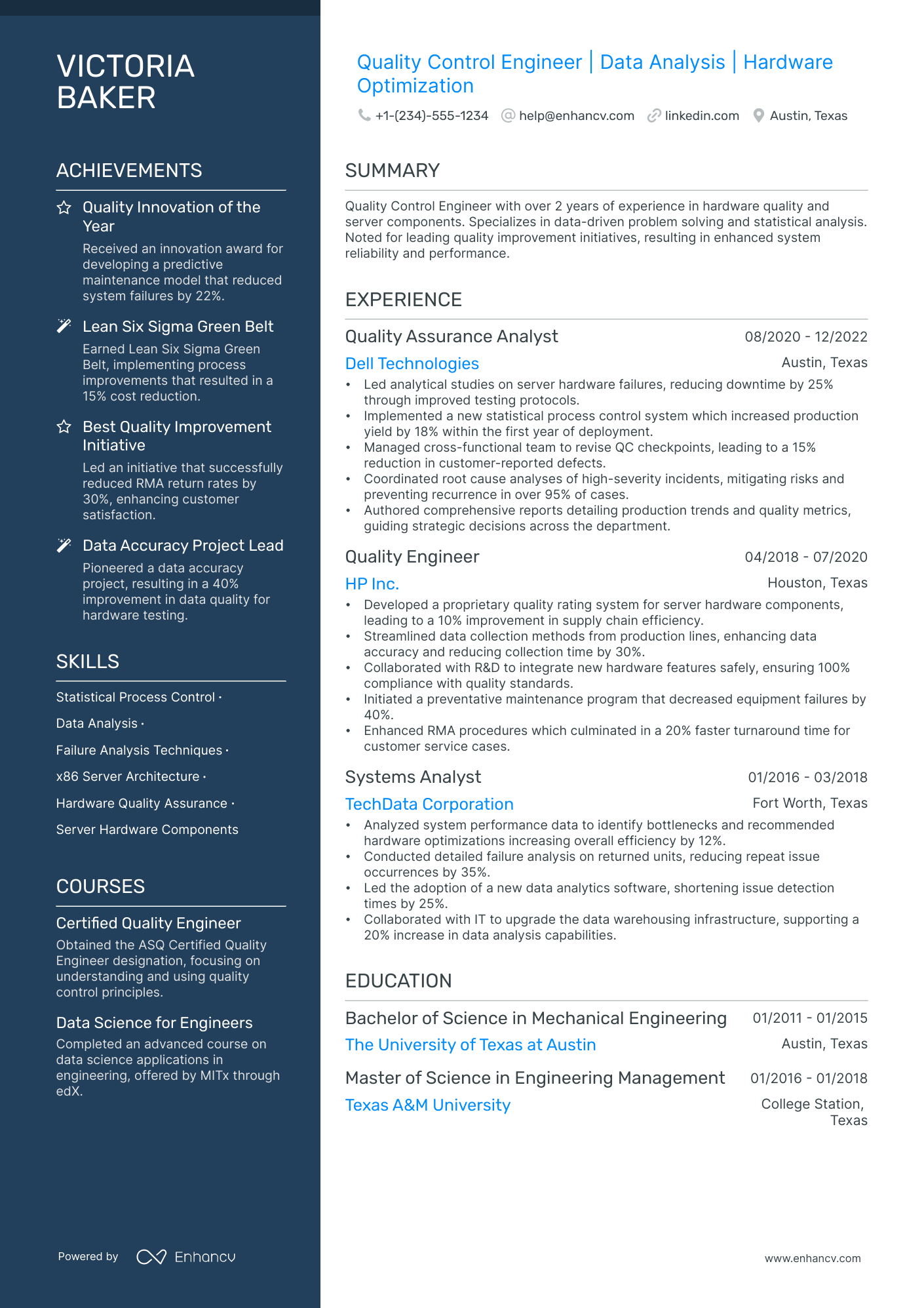 5 Quality Control Engineer Resume Examples & Guide for 2024