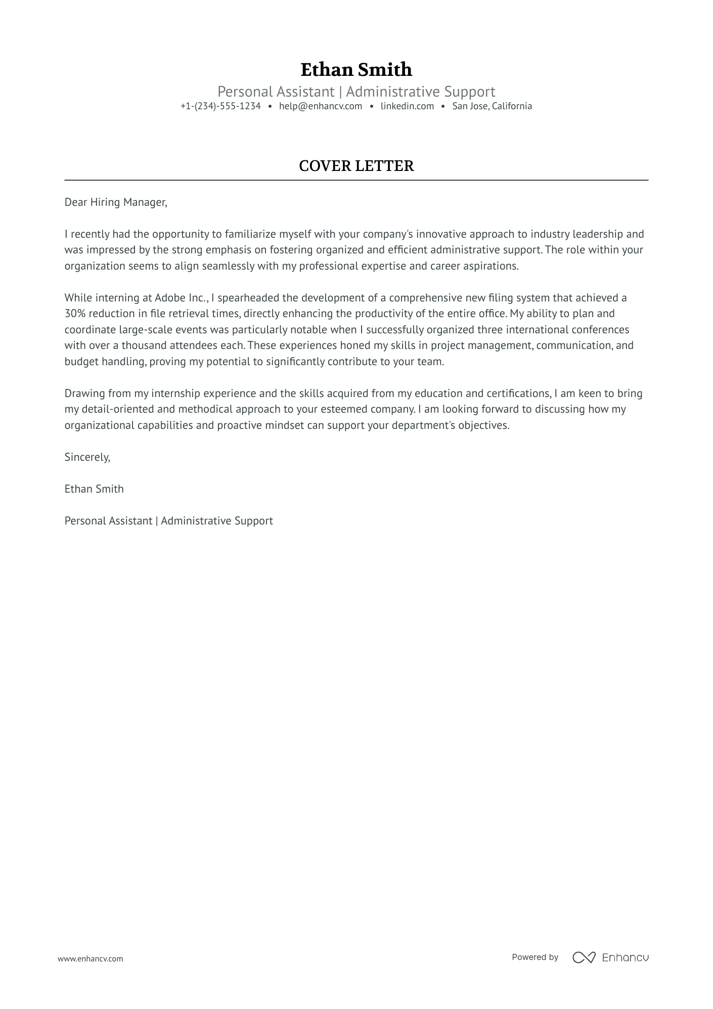 5 Professional Personal Assistant Cover Letter Examples and Template ...