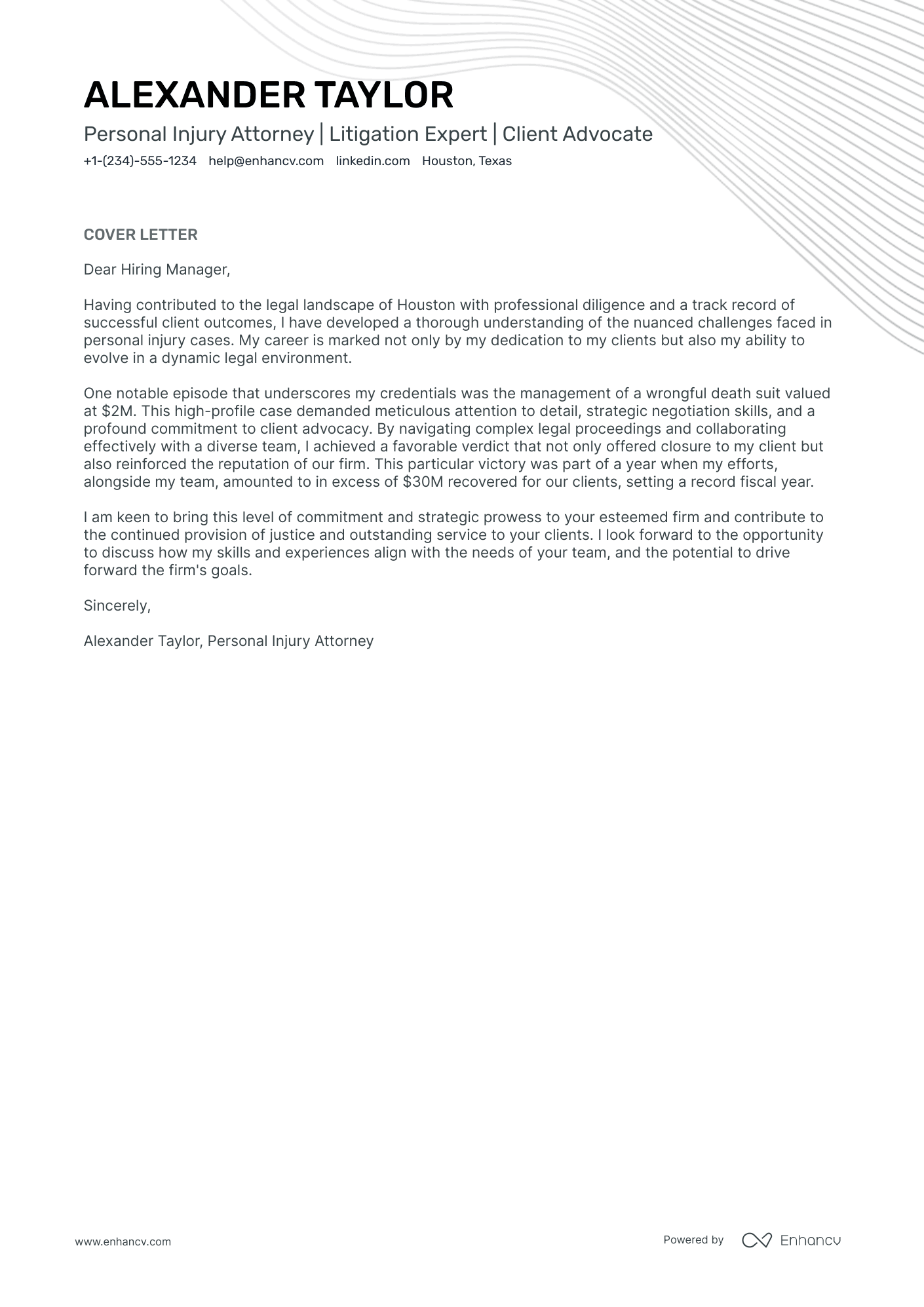 11 Professional Lawyer Cover Letter Examples and Template for 2026 ...