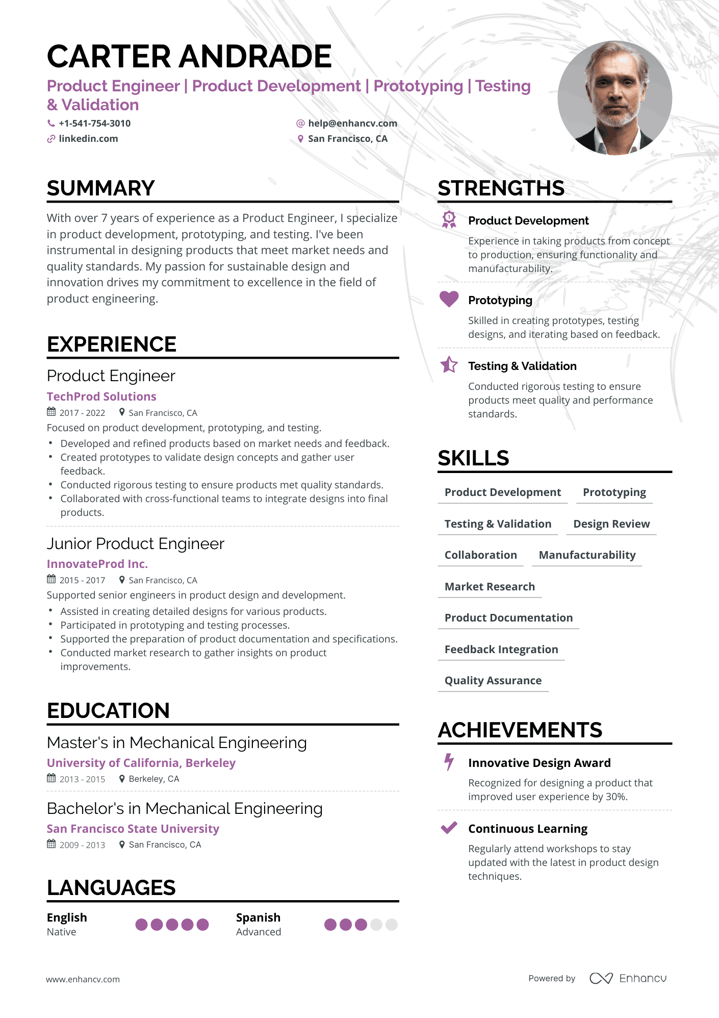5 Product Engineer Resume Examples & Guide for 2024