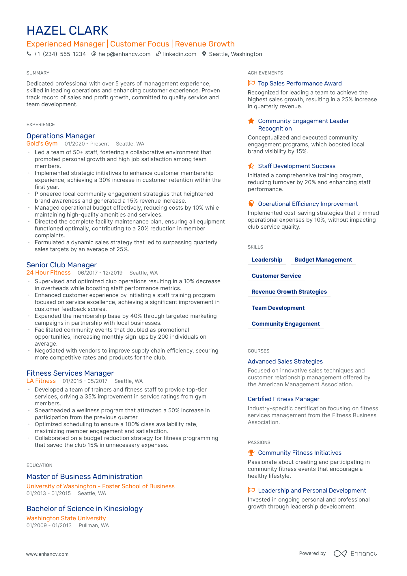 5 Club Manager Resume Examples & Guide for 2024