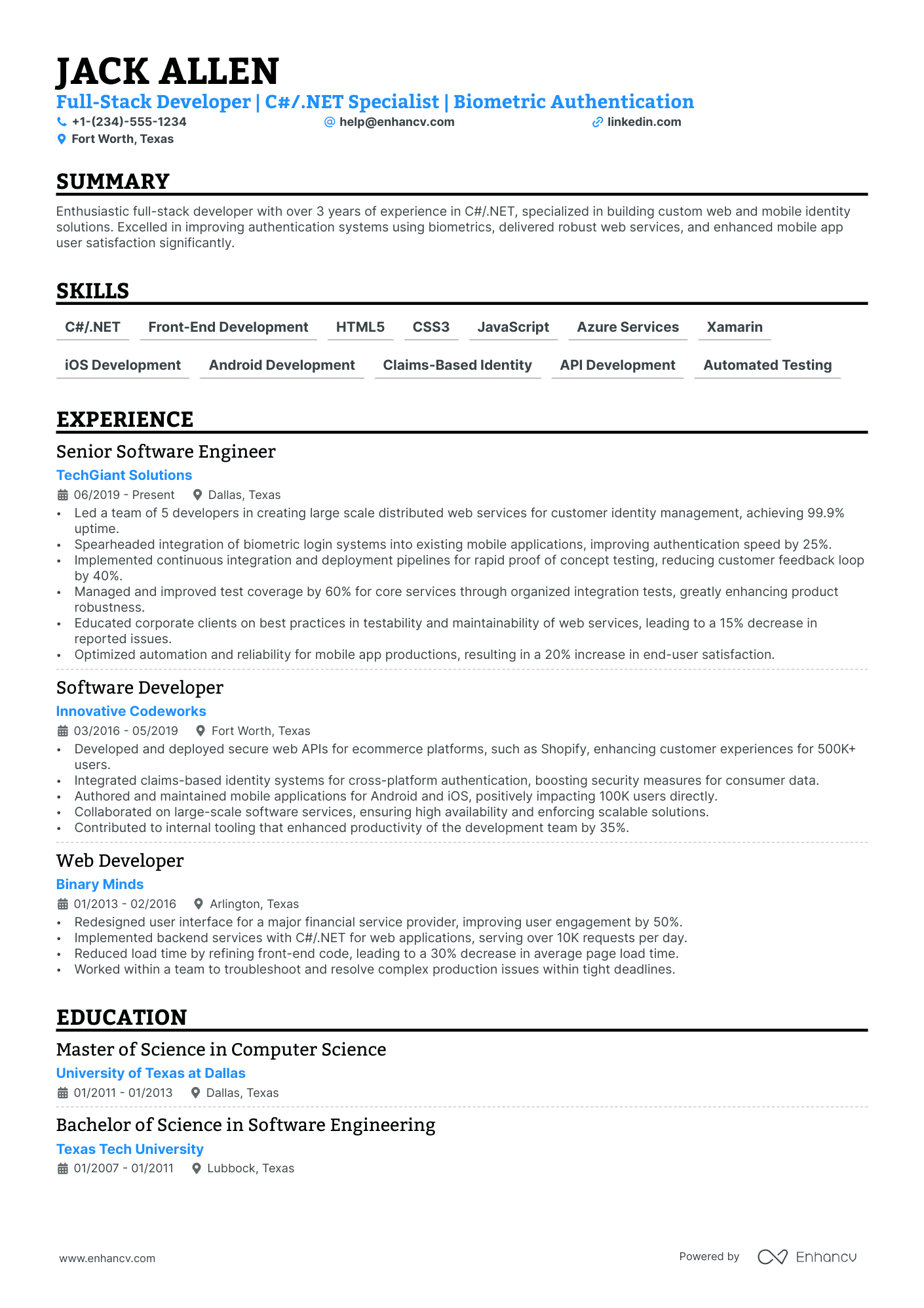 5 Senior Developer Resume Examples & Guide for 2024