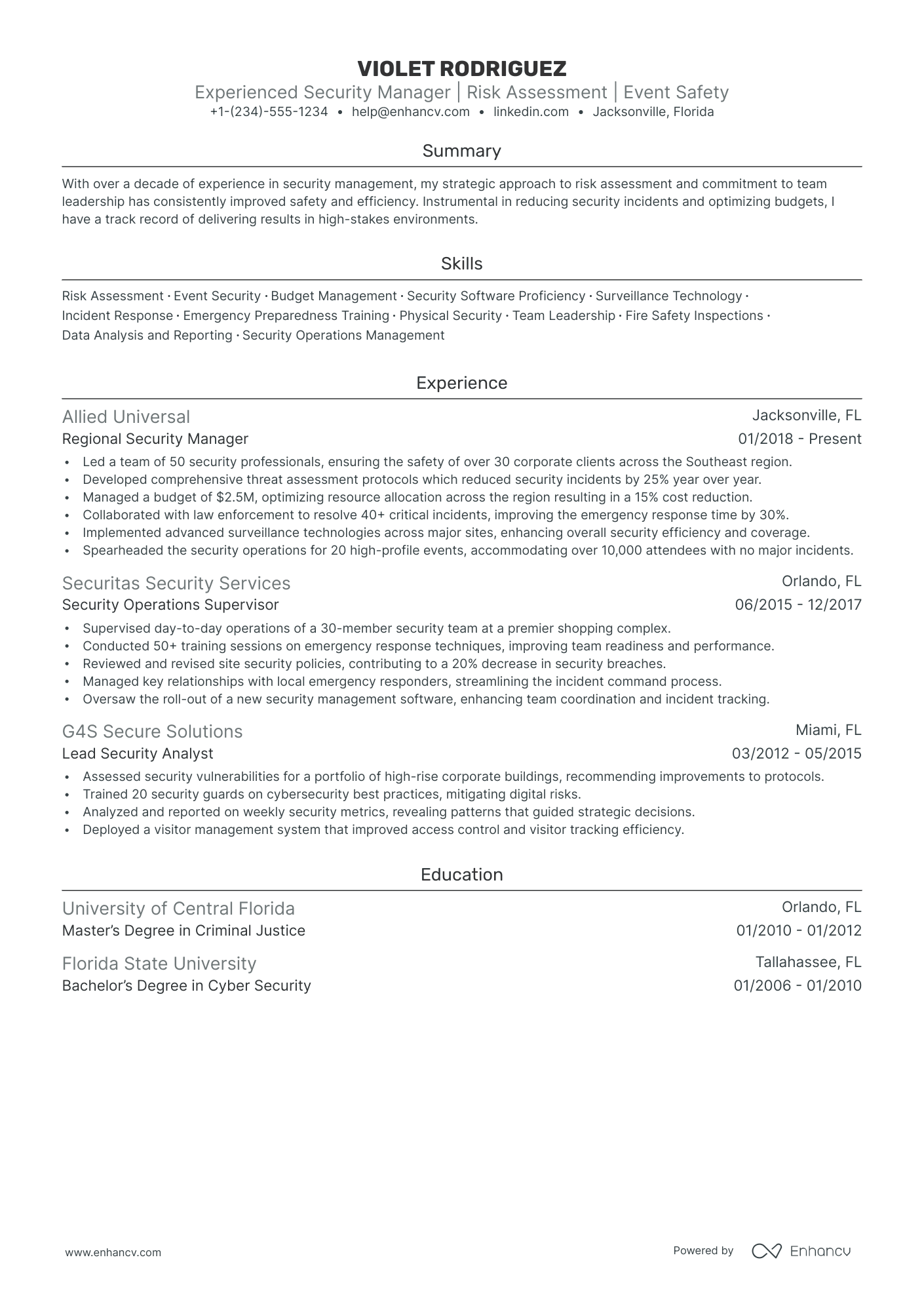 5 Security Director Resume Examples & Guide for 2024