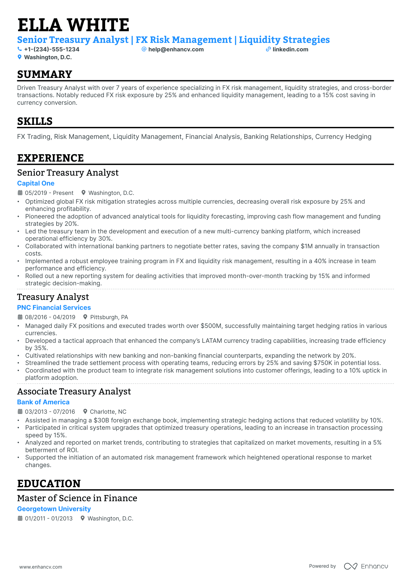 10 Treasury Manager Resume Examples & Guide for 2026