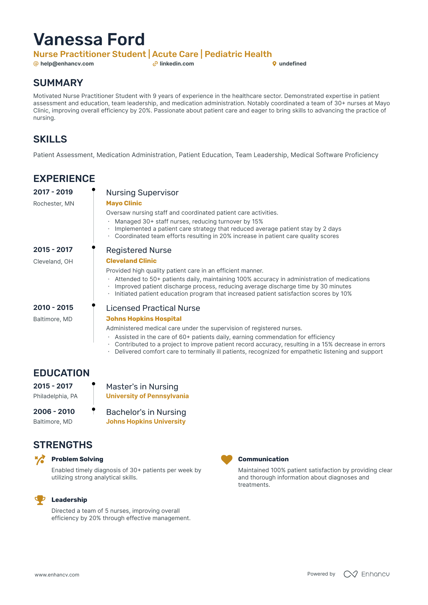 10 Nurse Practitioner Student Resume Examples & Guide for 2026