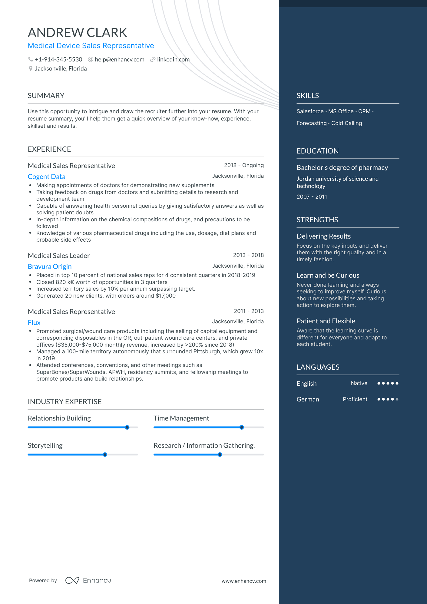 Medical Device Sales Representative Resume Examples & Guide for 2023 ...