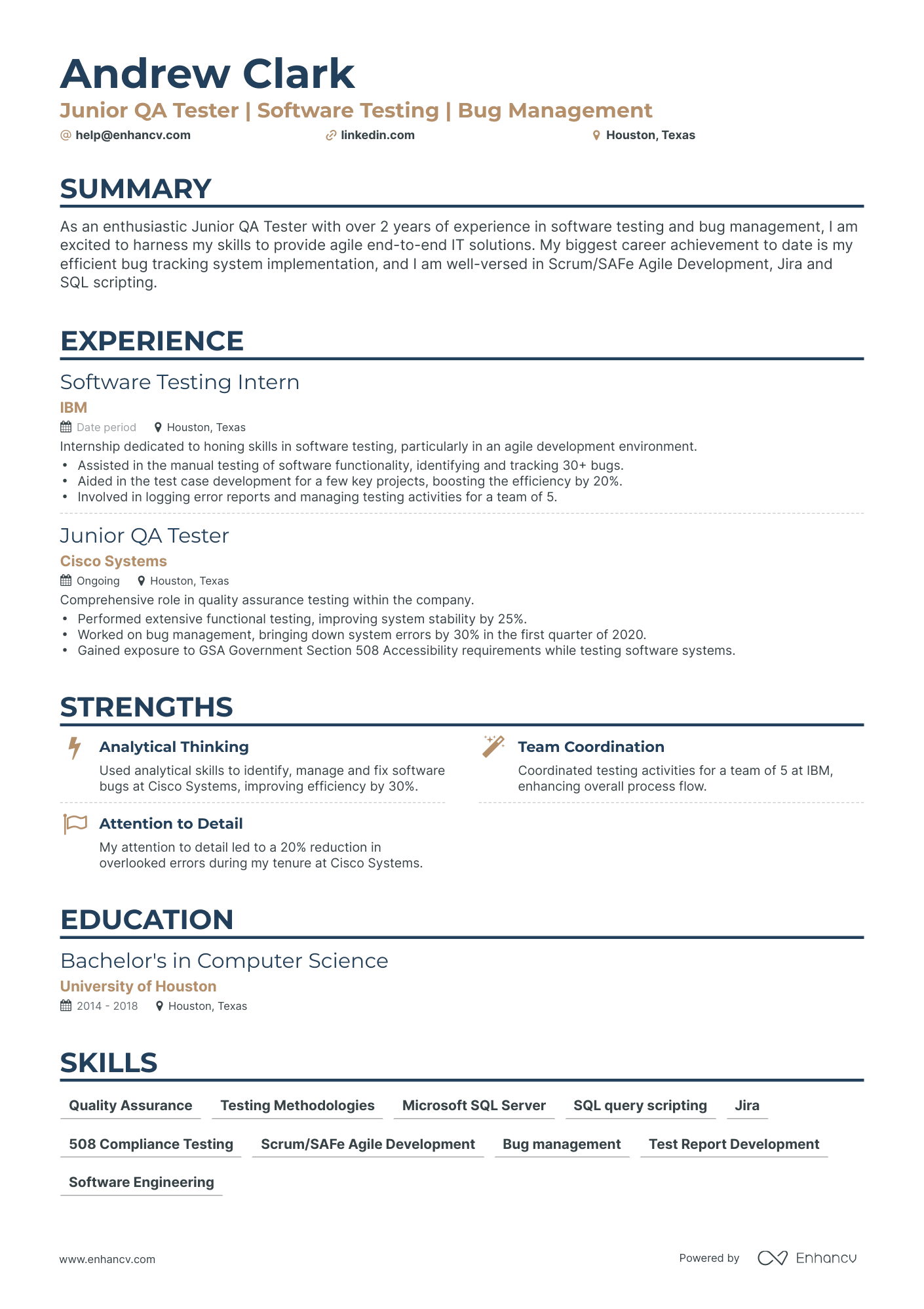 5 Junior QA Tester Resume Examples & Guide for 2024