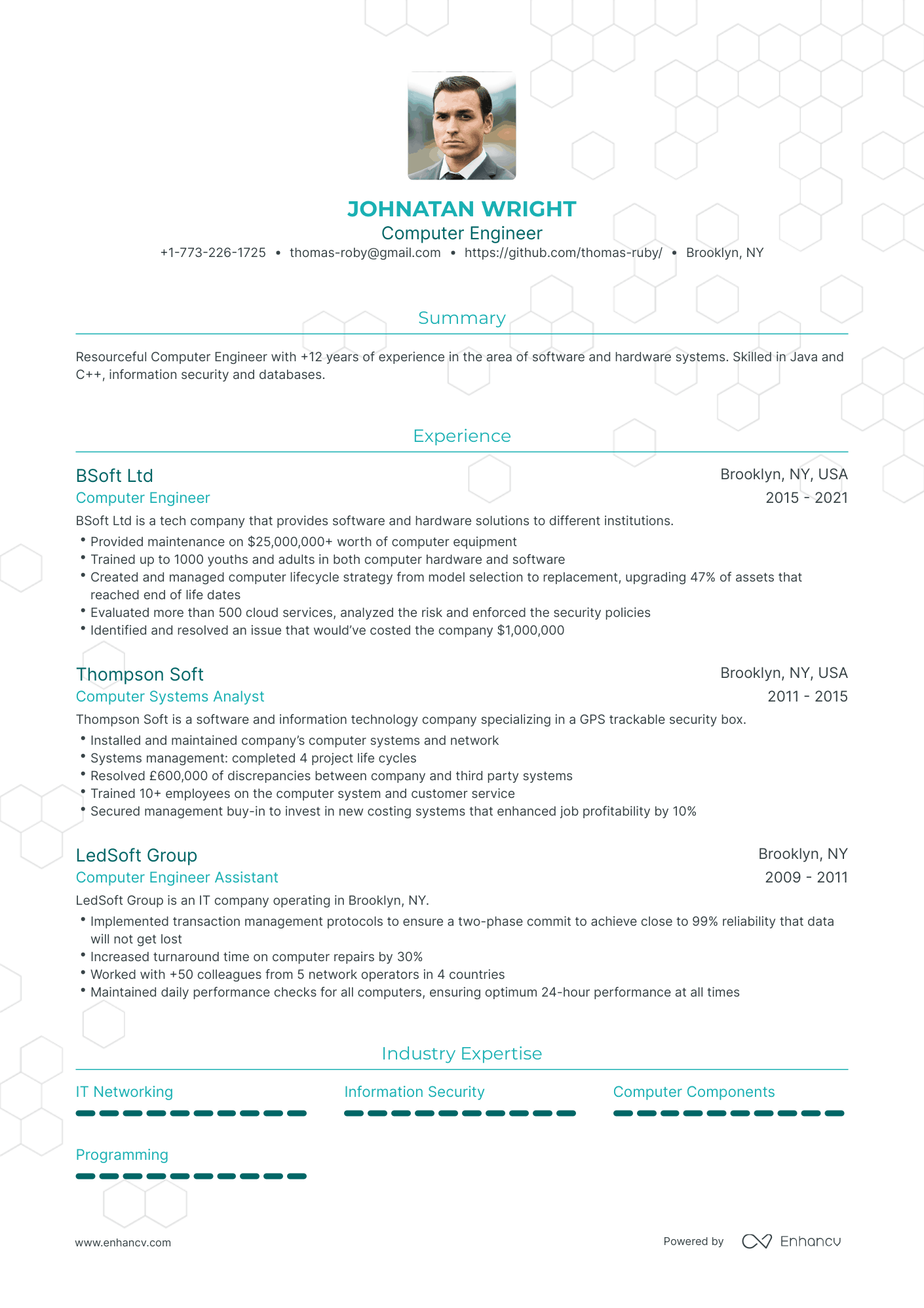 5 Computer Engineer Resume Examples & Guide for 2024