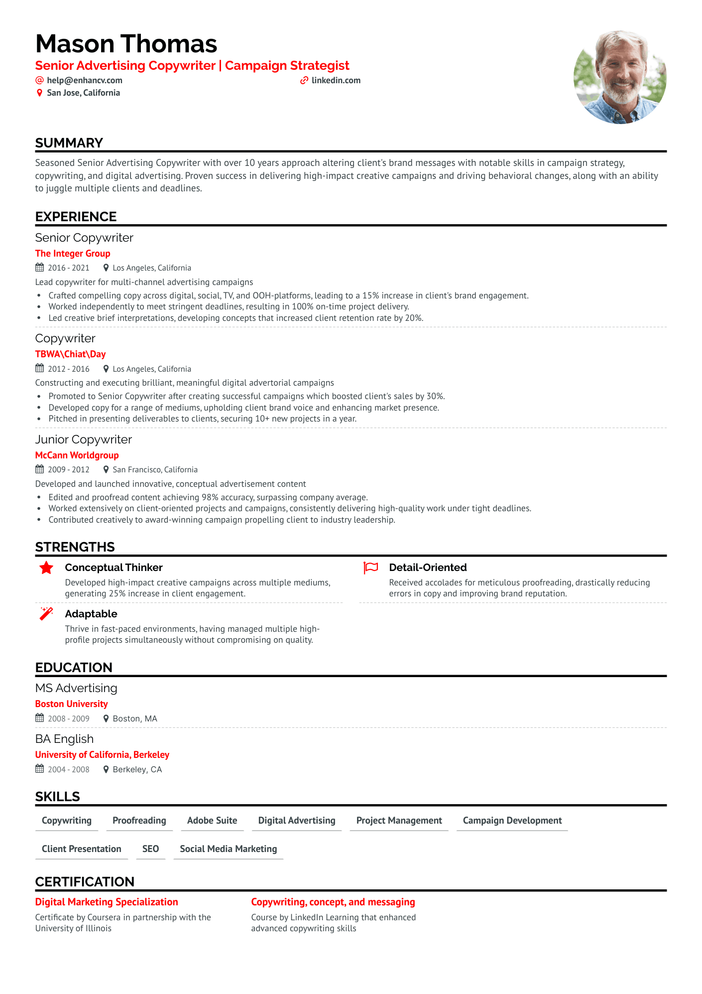 8 Copywriter Resume Examples & Guide for 2024
