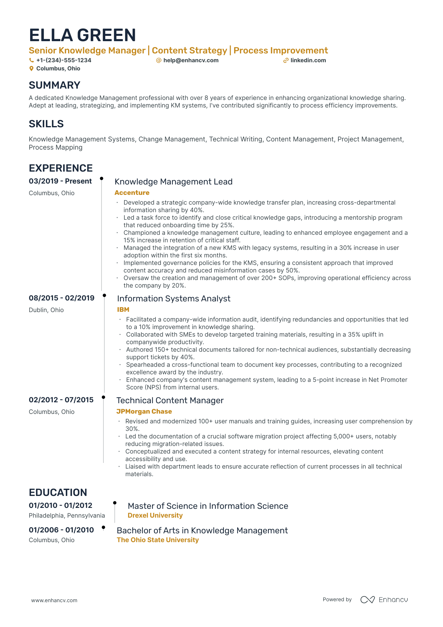 10 Knowledge Manager Resume Examples & Guide for 2026