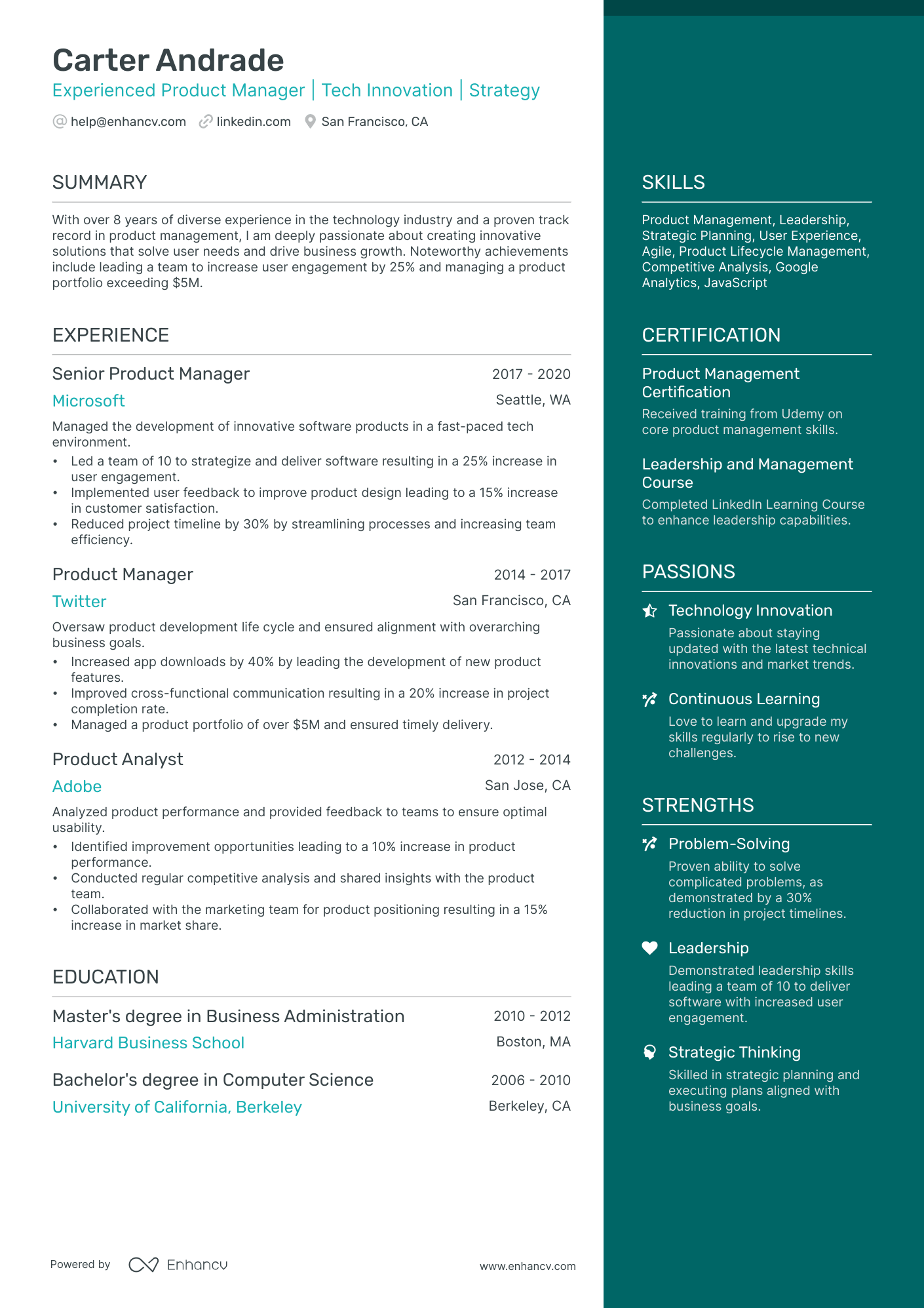 10 Google Product Manager Resume Examples & Guide for 2026