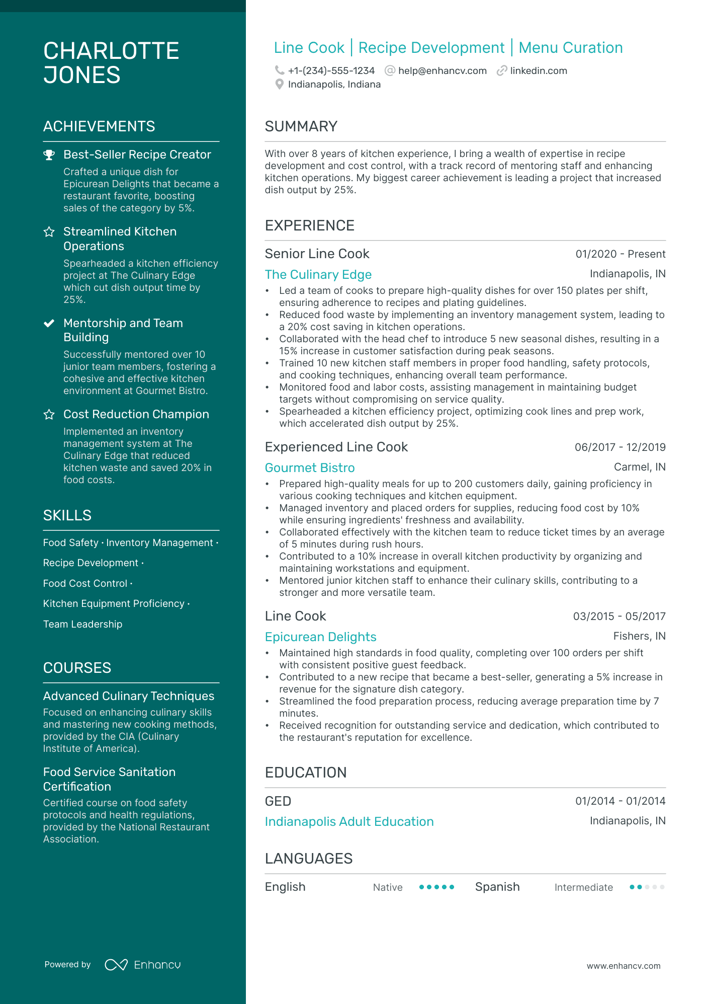 5 Line Cook Resume Examples & Guide for 2024