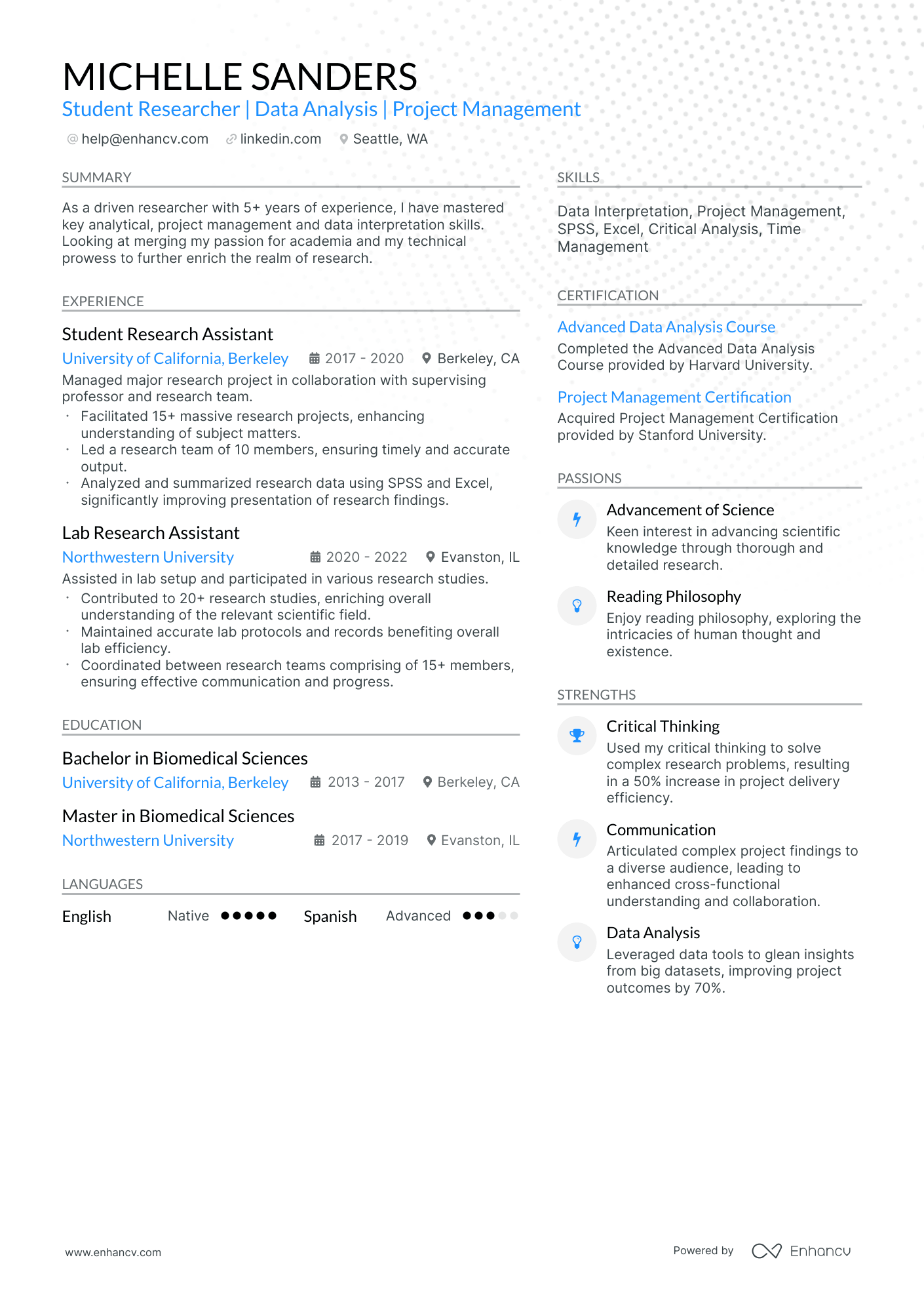 10 Student Researcher Resume Examples & Guide for 2026