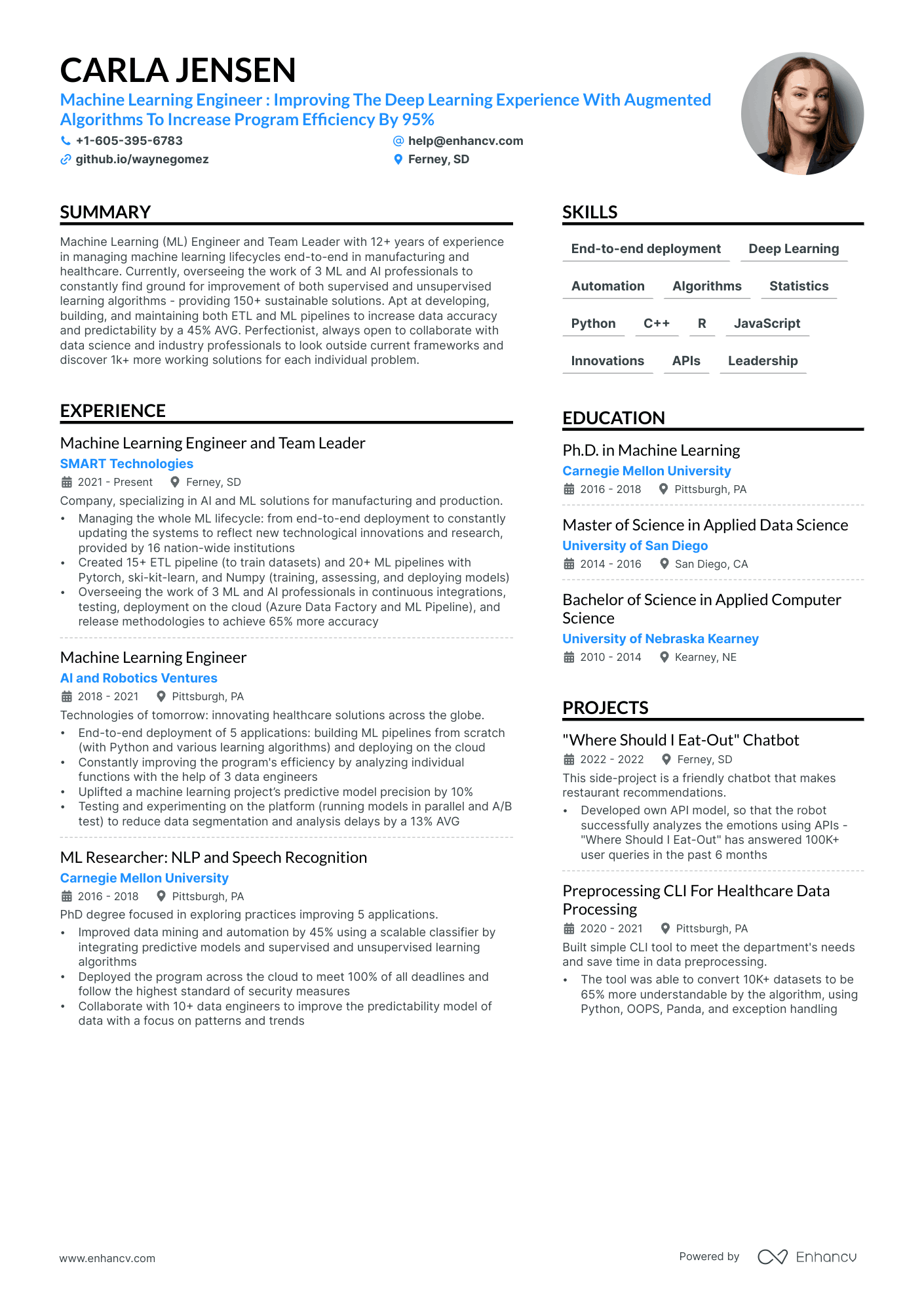 5 Machine Learning Resume Examples & Guide for 2024